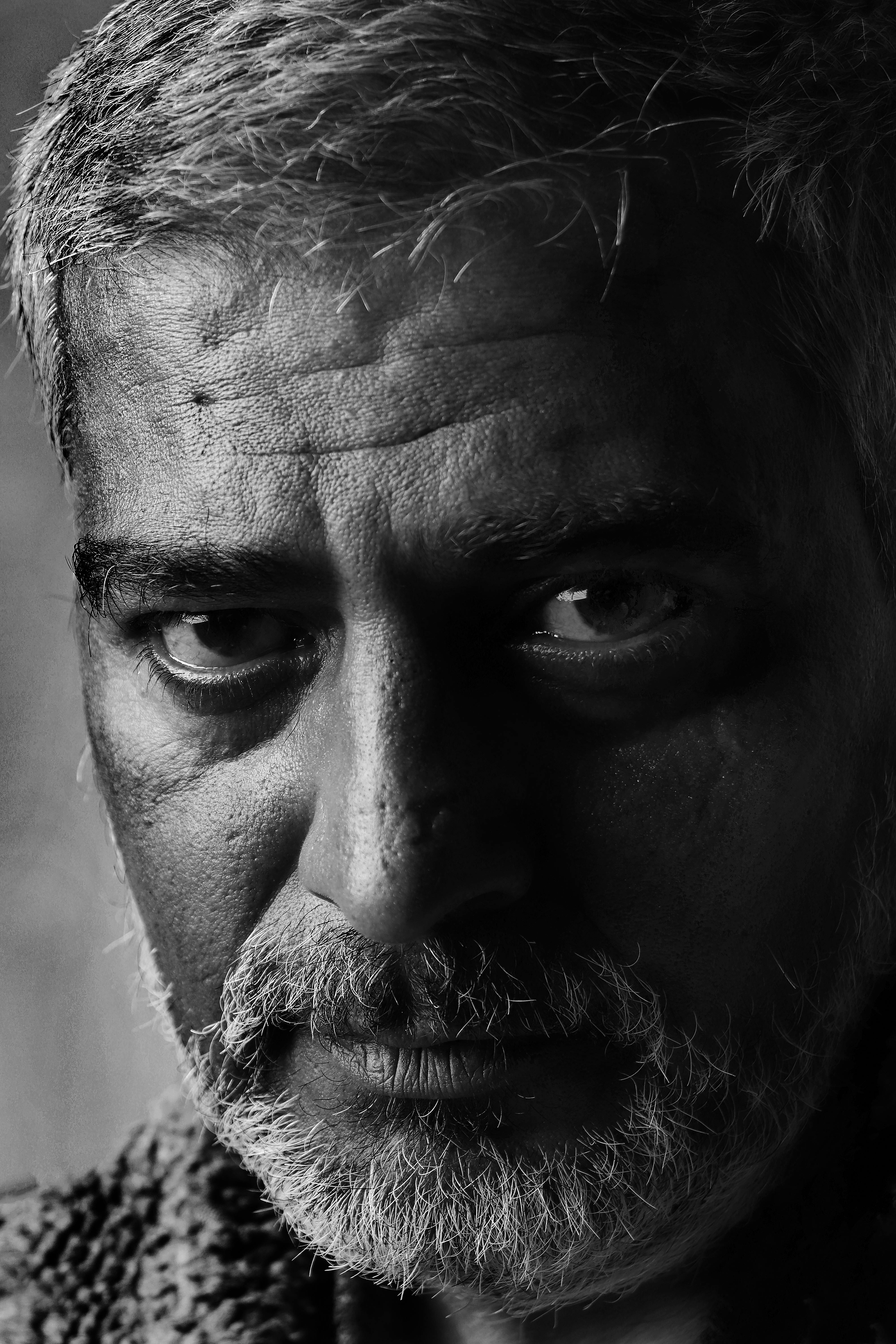 Grayscale Portrait of a Man · Free Stock Photo