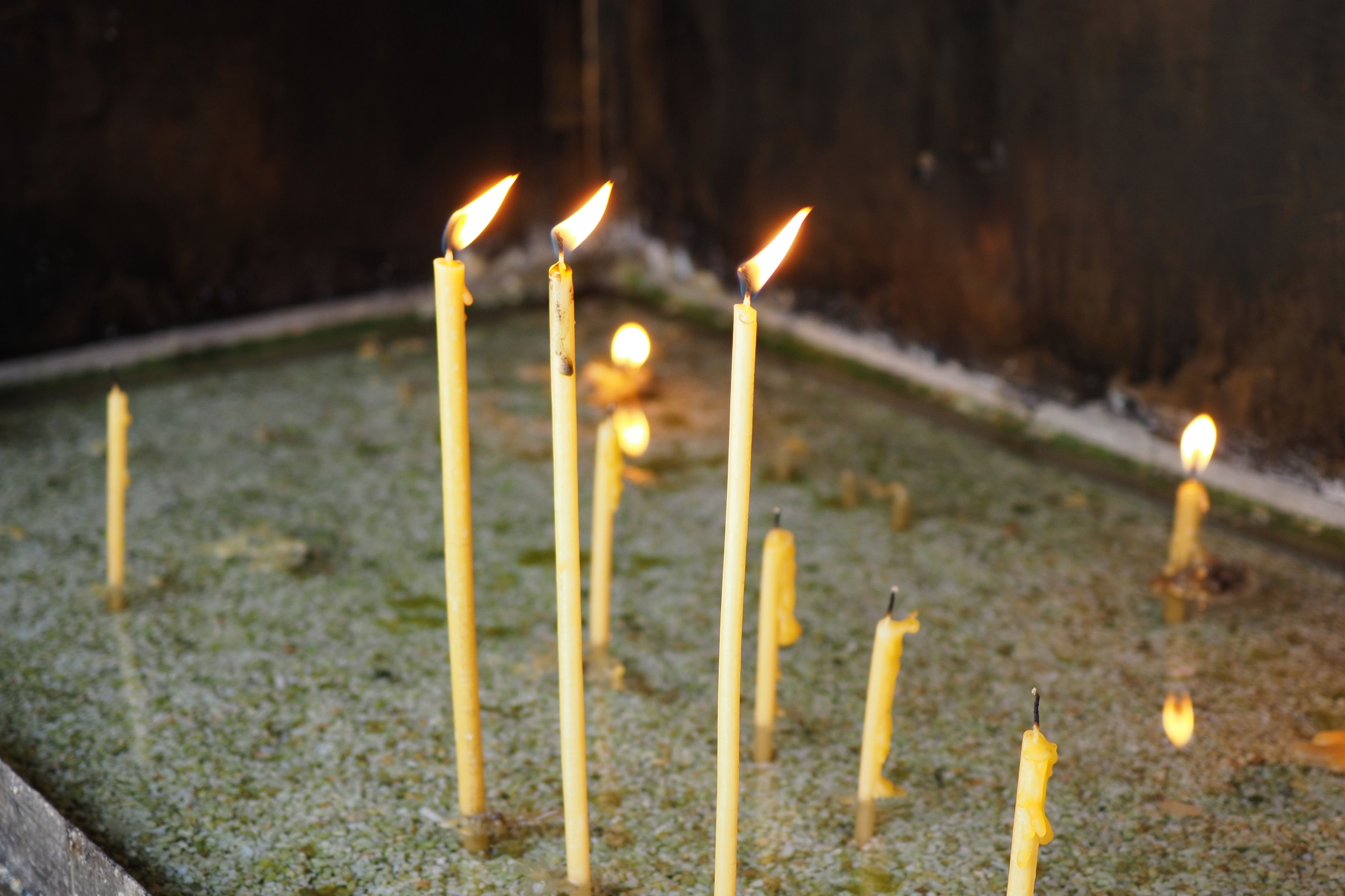 Lighted Candle in Close Up Shot · Free Stock Photo