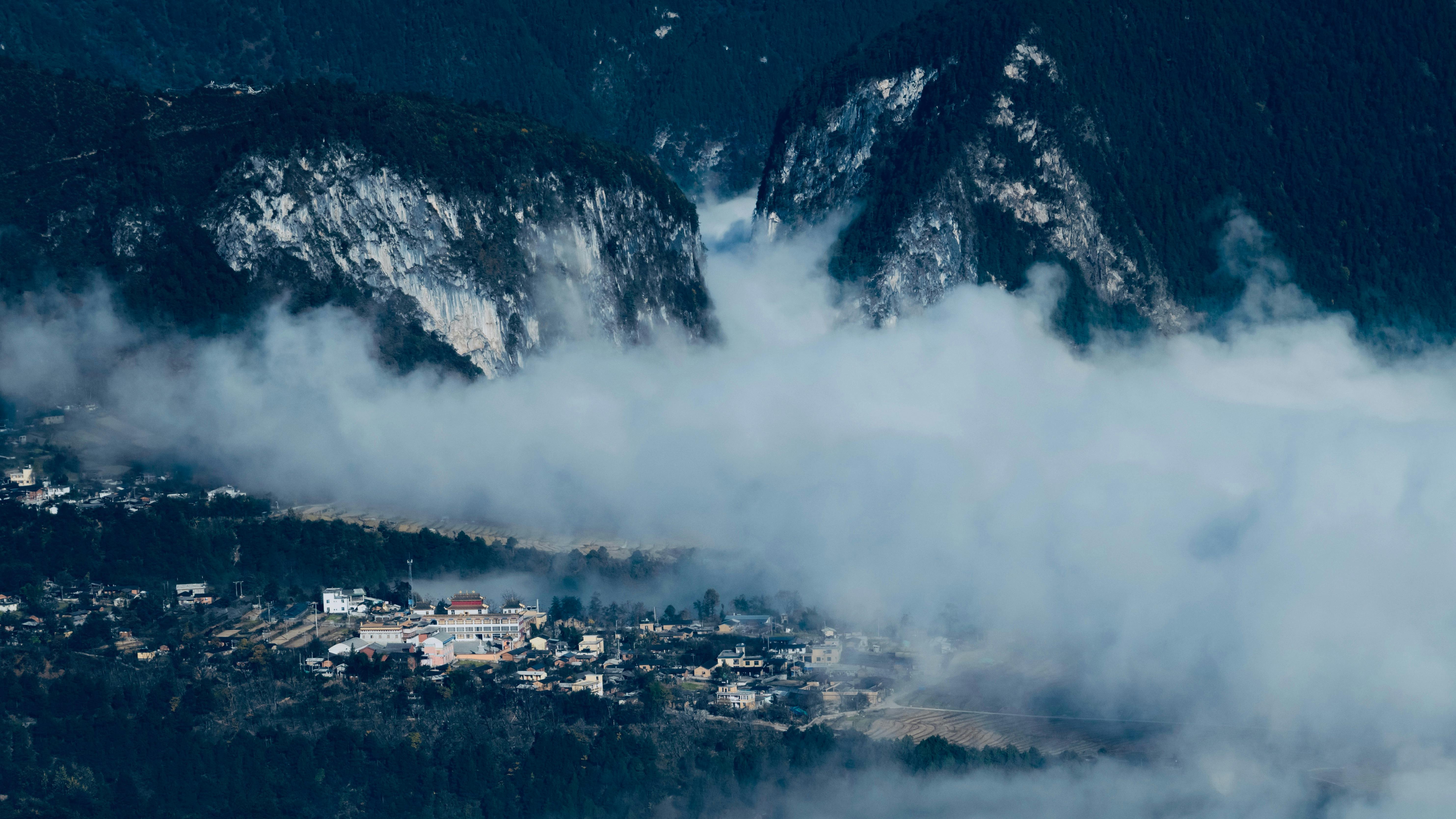 Cloud Over Mountain Village · Free Stock Photo