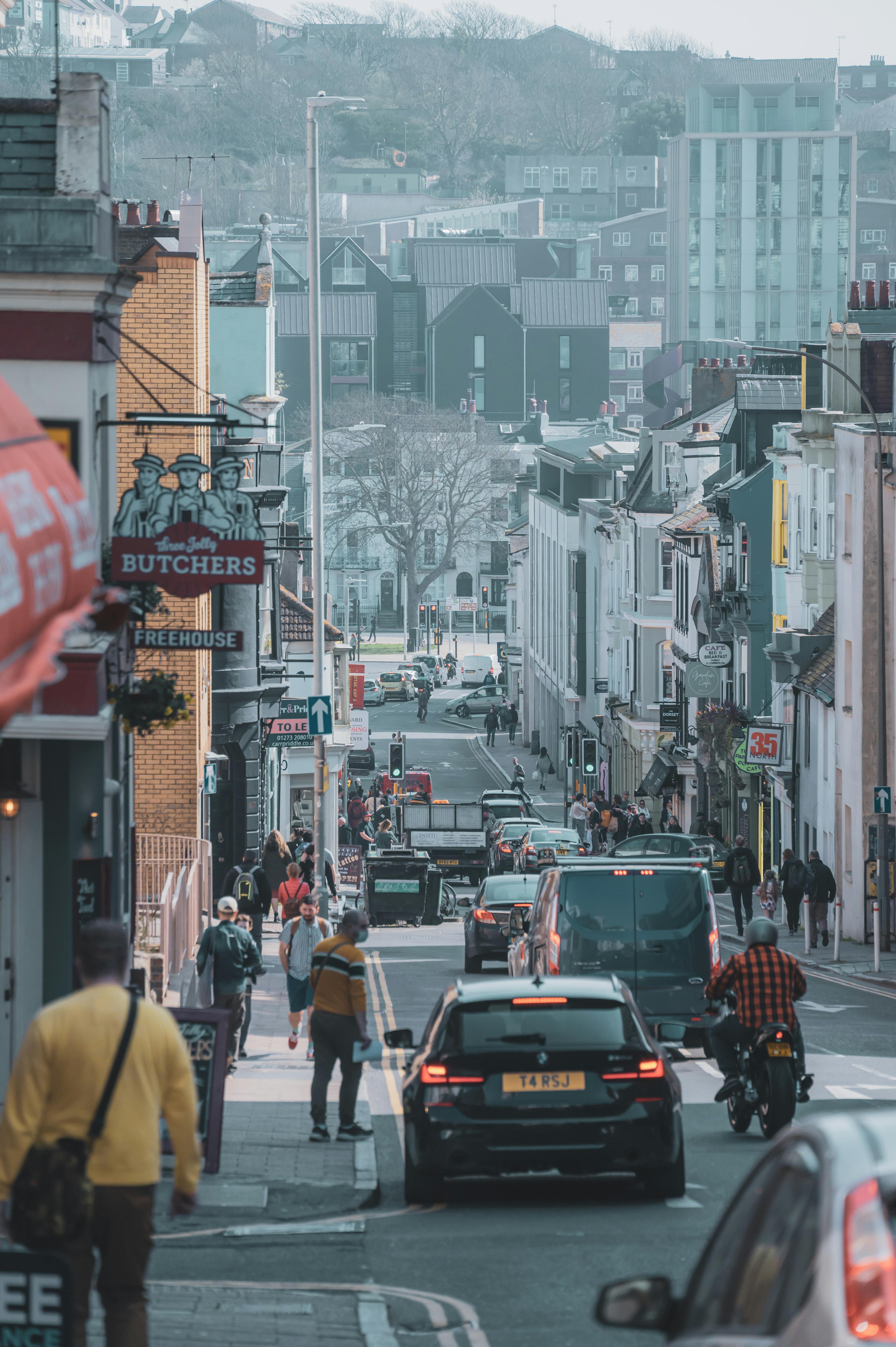 Cars and People on Crowded Street · Free Stock Photo