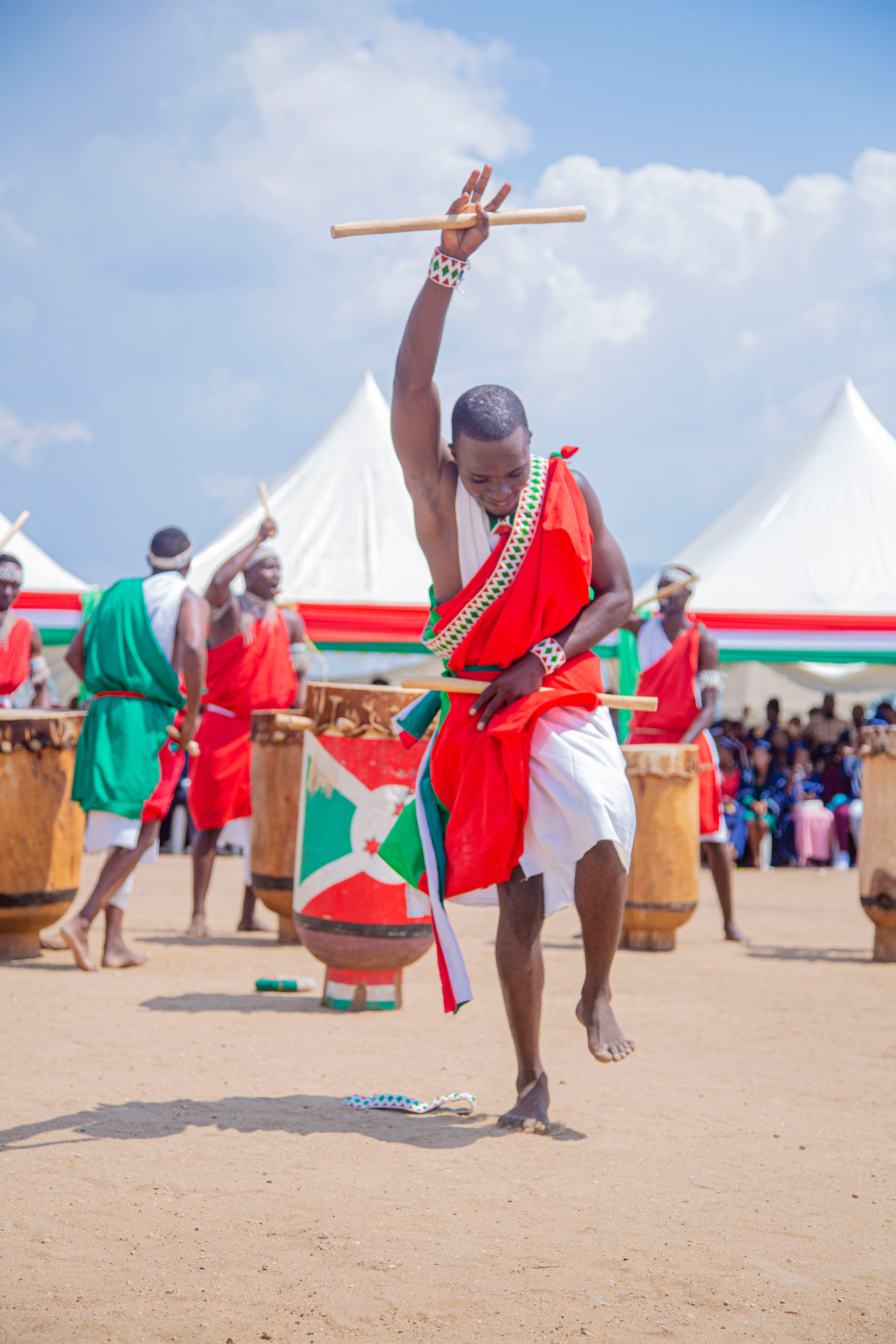 African Tribal Man with a Burundi Flag · Free Stock Photo