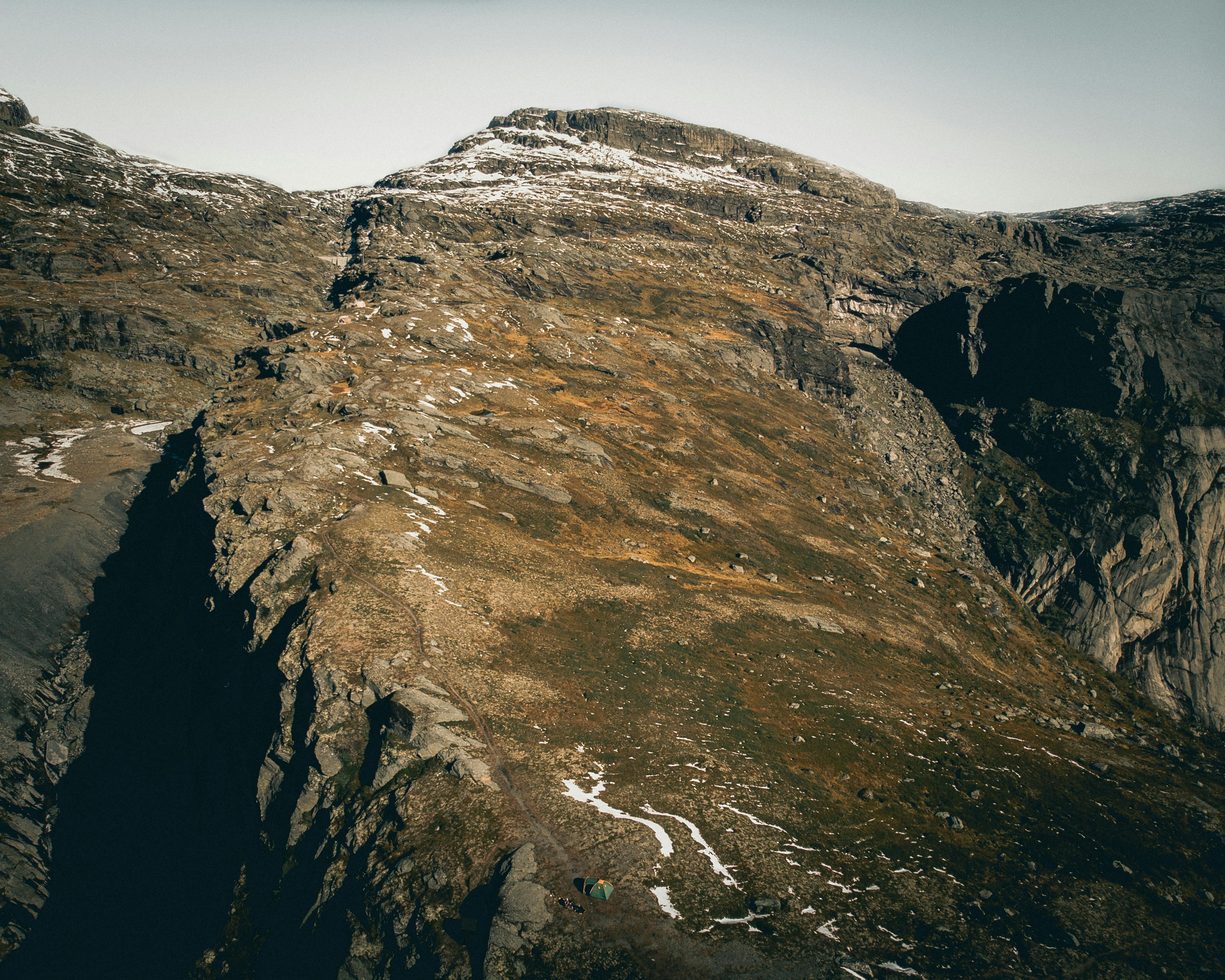 An Aerial Shot of a Rocky Mountain · Free Stock Photo