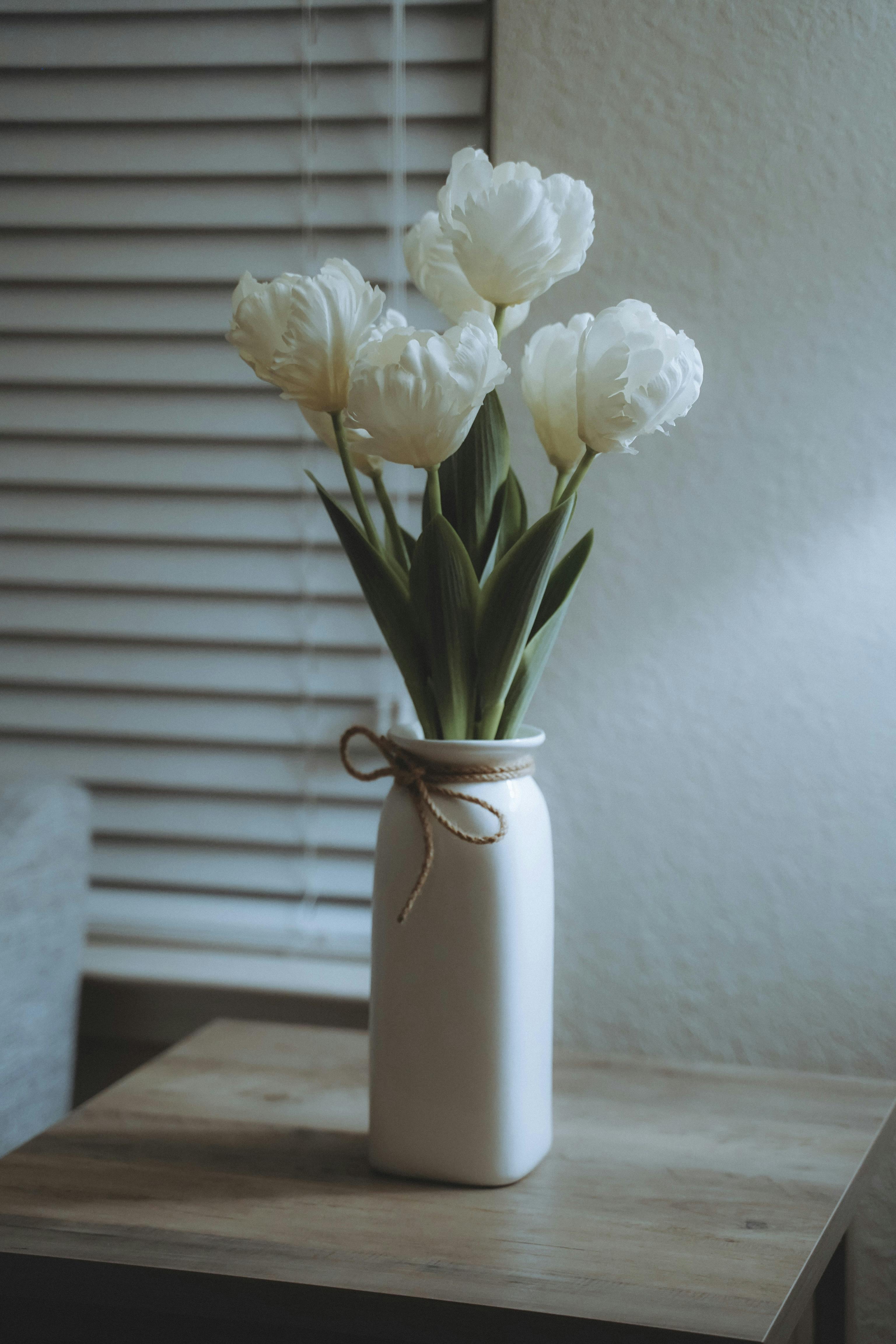White Flowers in White Ceramic Vase · Free Stock Photo