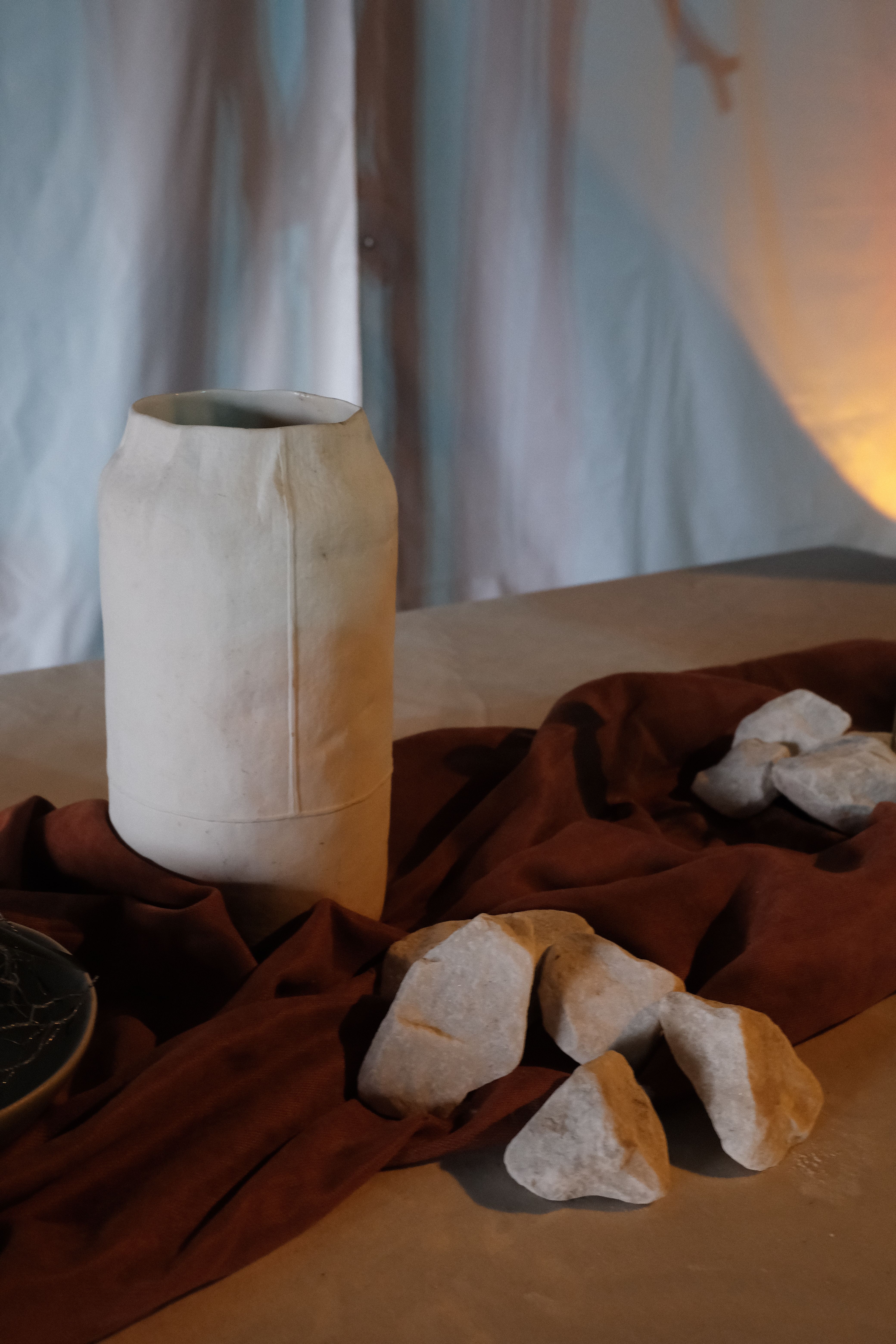 Handmade clay Vase and Stones · Free Stock Photo