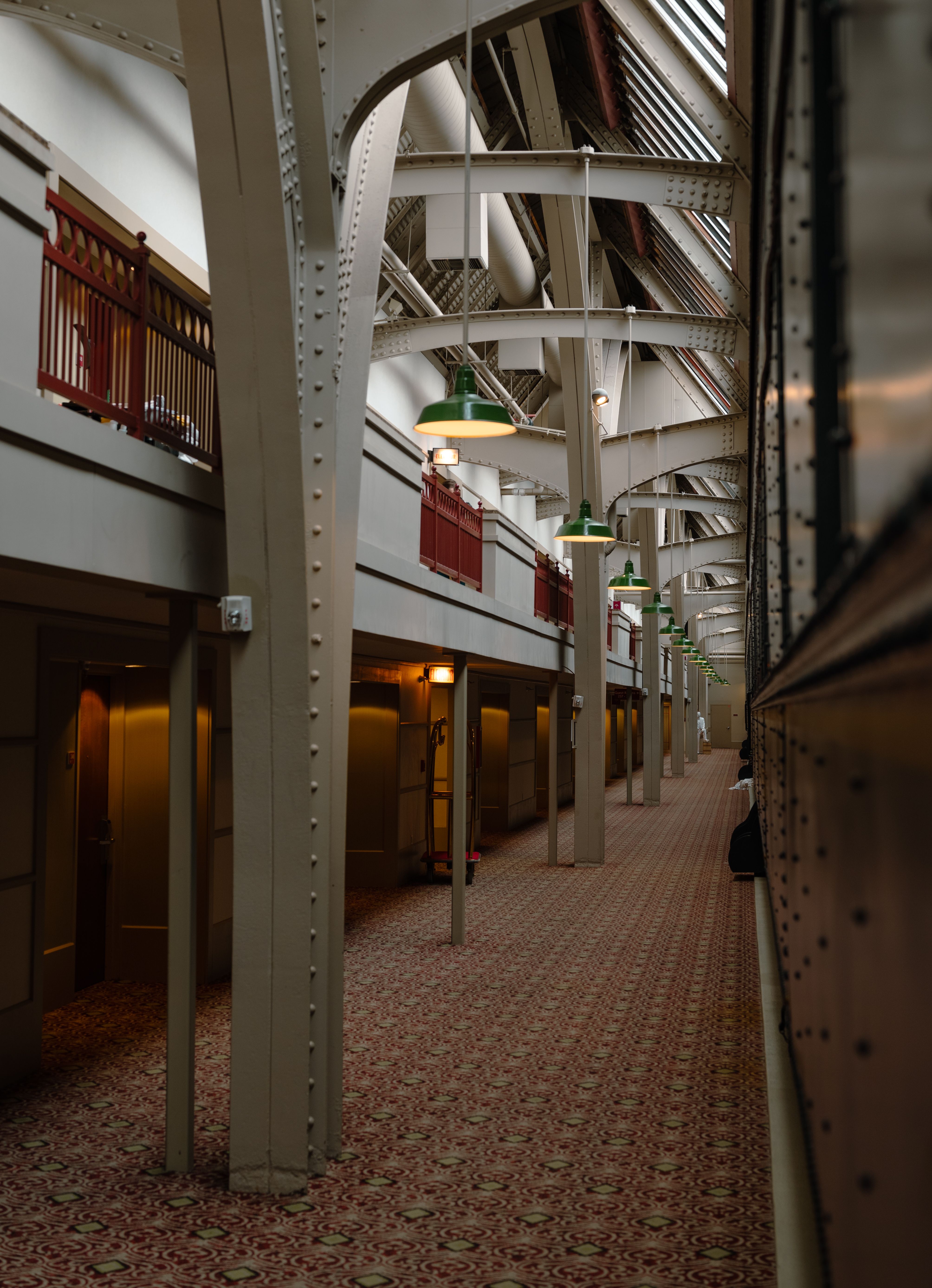 Corridor With Metal Pillars · Free Stock Photo