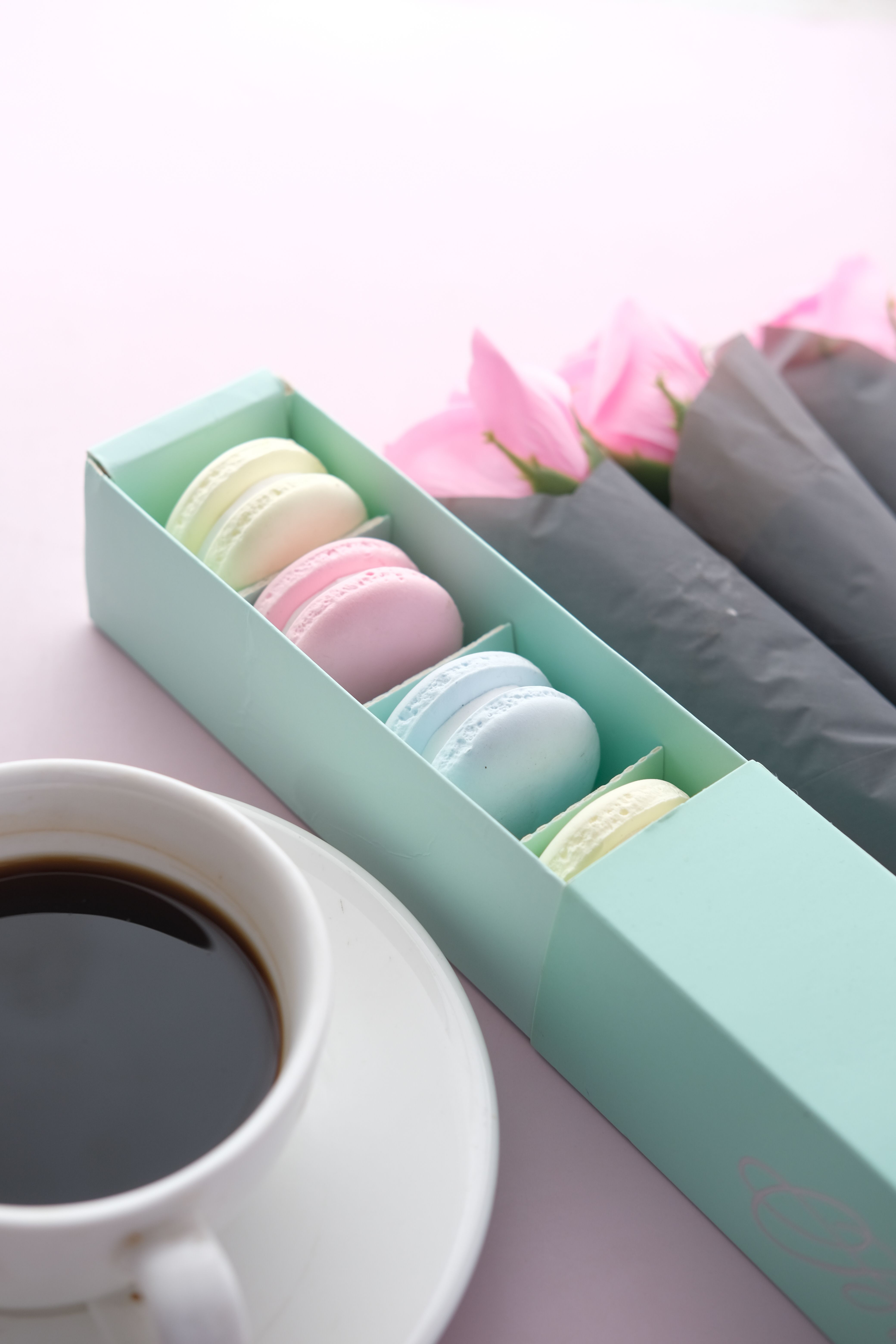 Black Coffee and Macaroons · Free Stock Photo