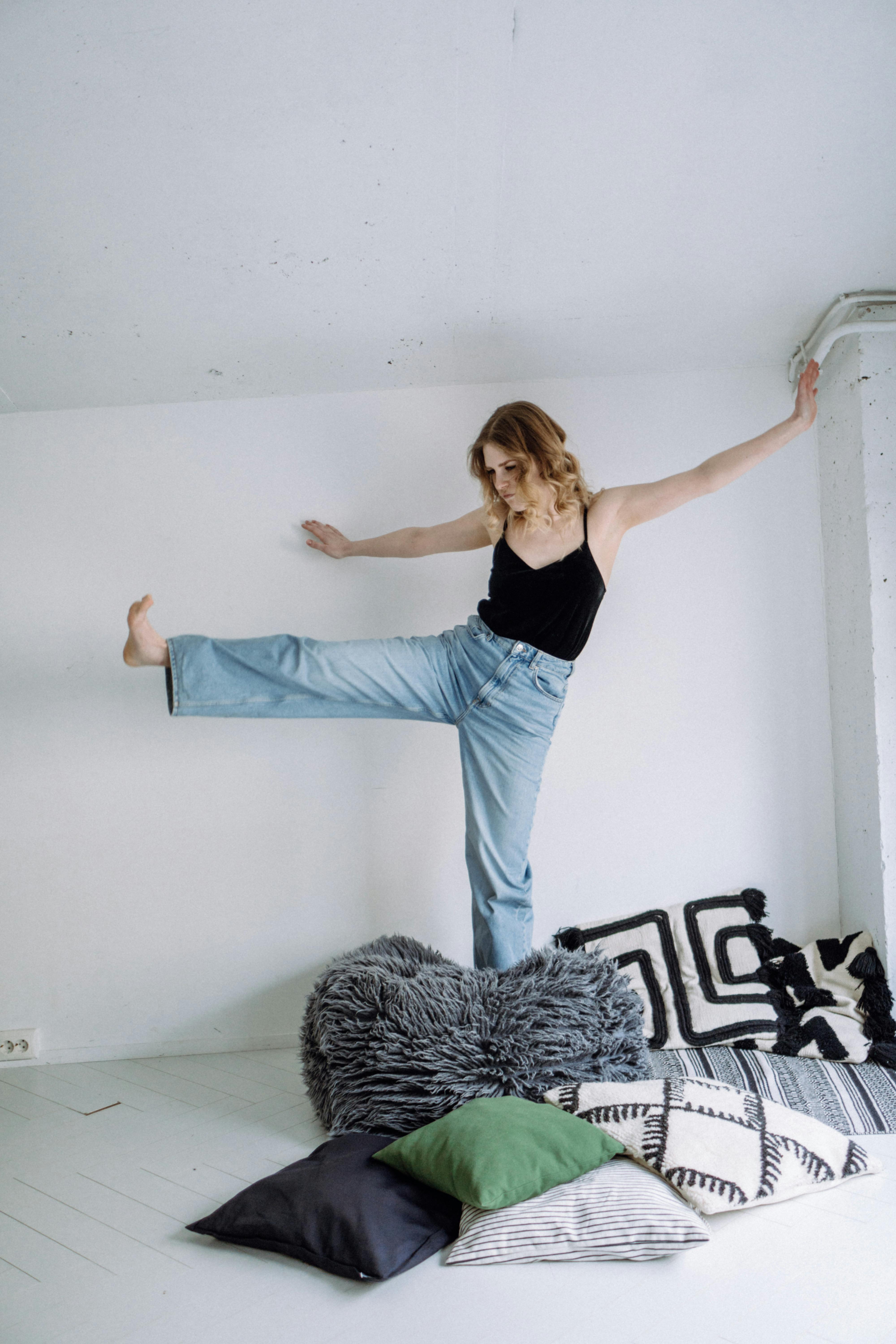 Woman Standing on One Leg · Free Stock Photo