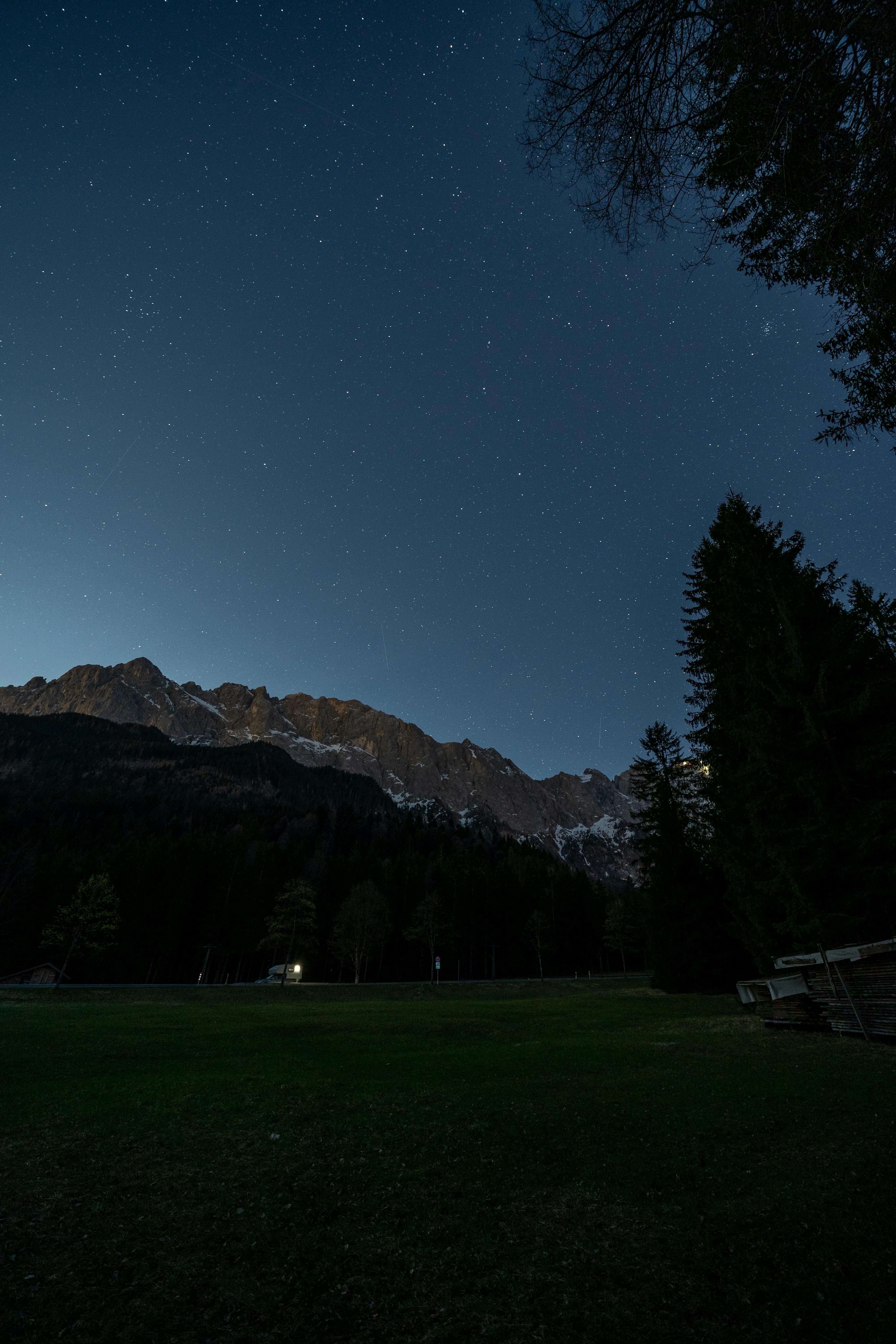 Shot of Night Sky in Rural Area · Free Stock Photo