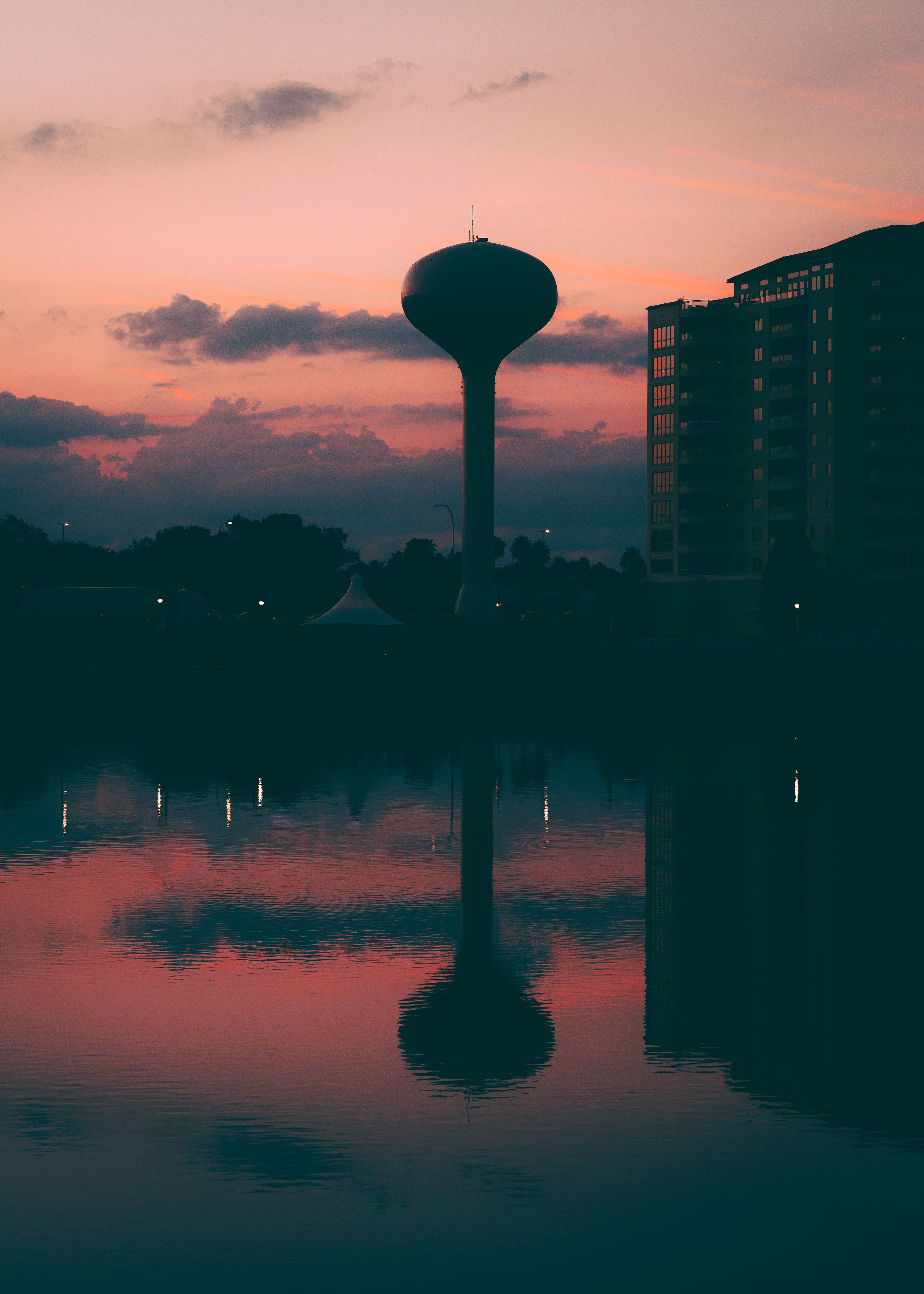Photo of a Water Tower at Sunset · Free Stock Photo