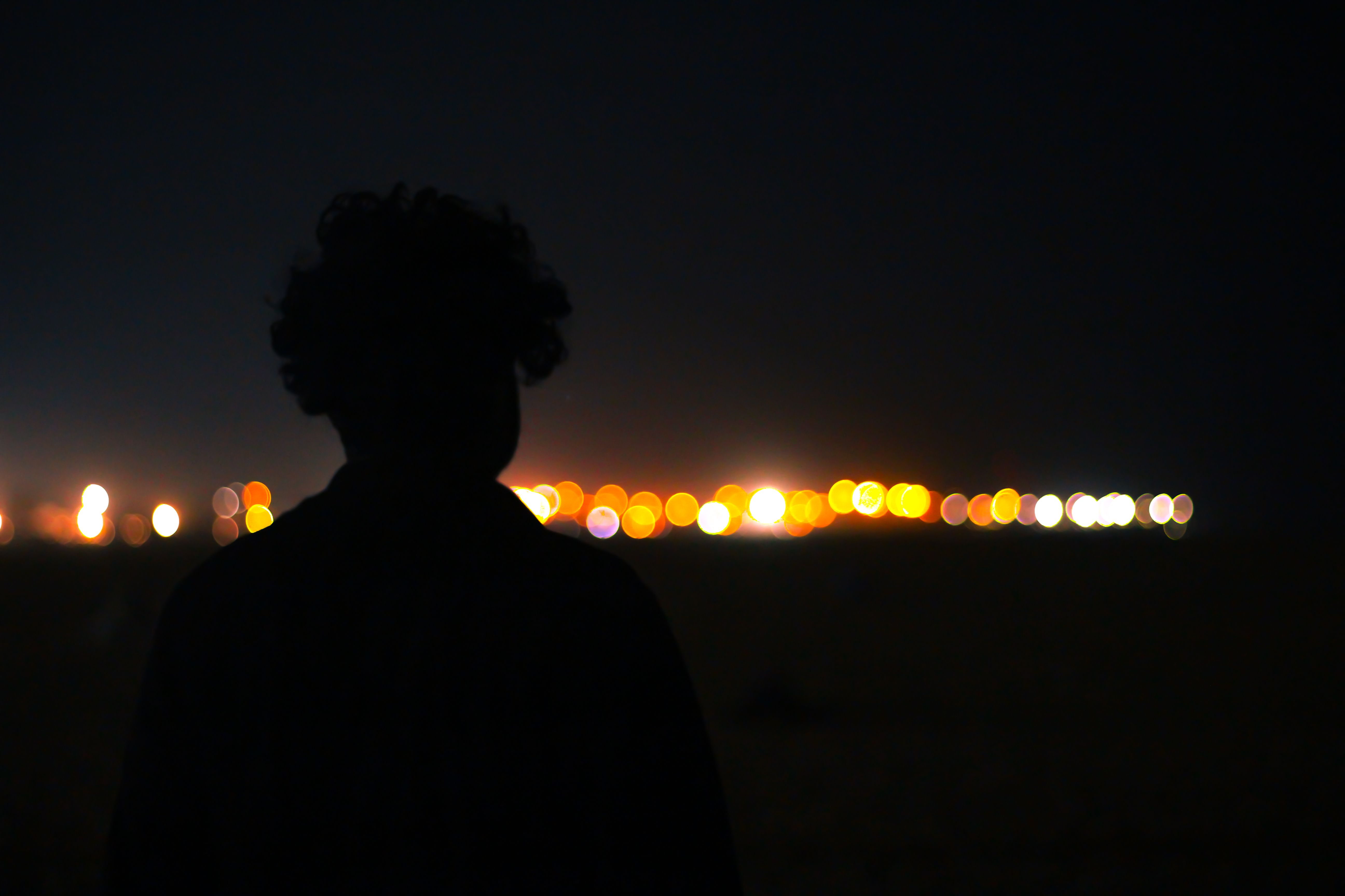 Person Looking at City Lights · Free Stock Photo
