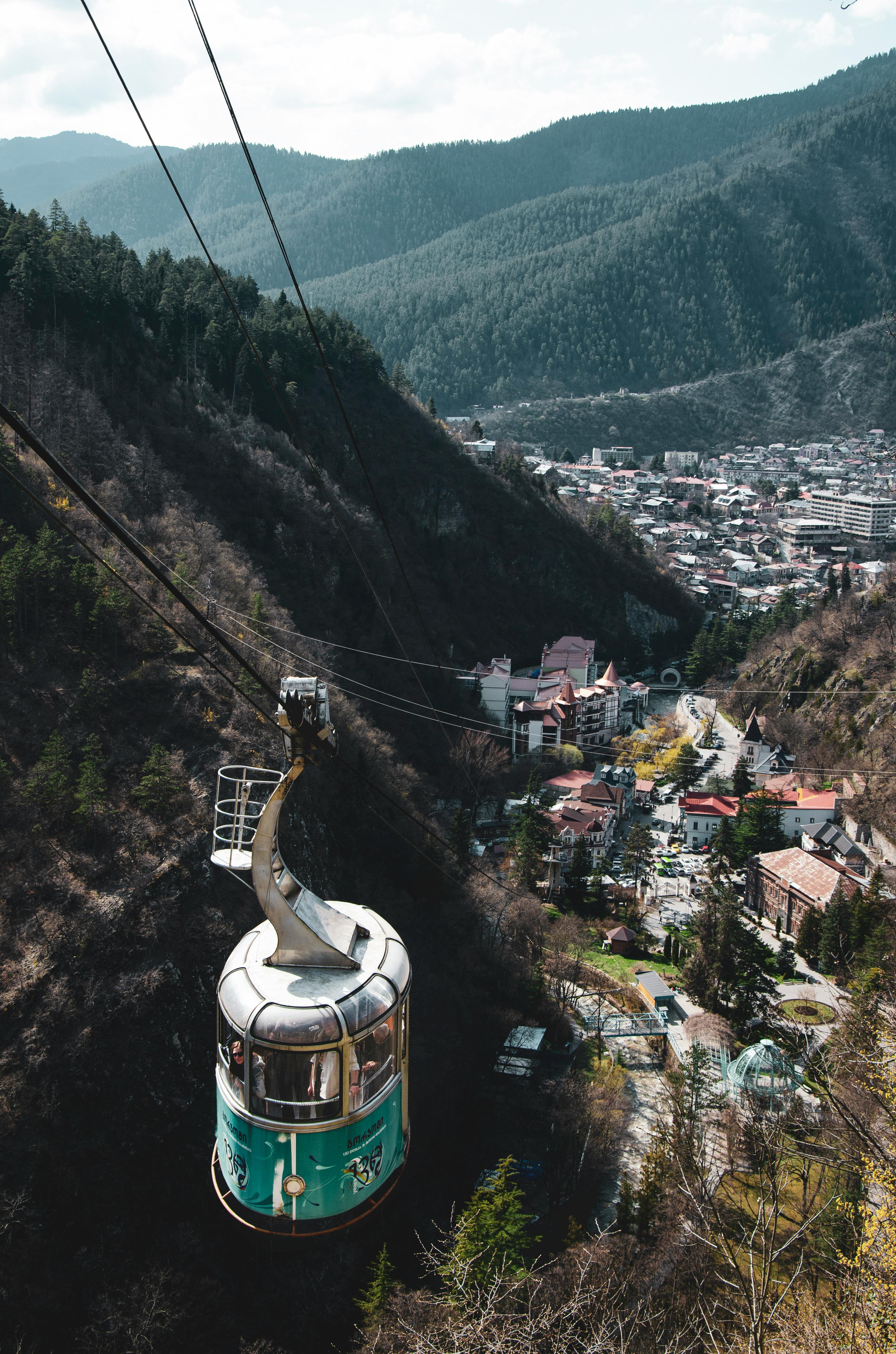 Mountainous Landscape with a Cable Car · Free Stock Photo