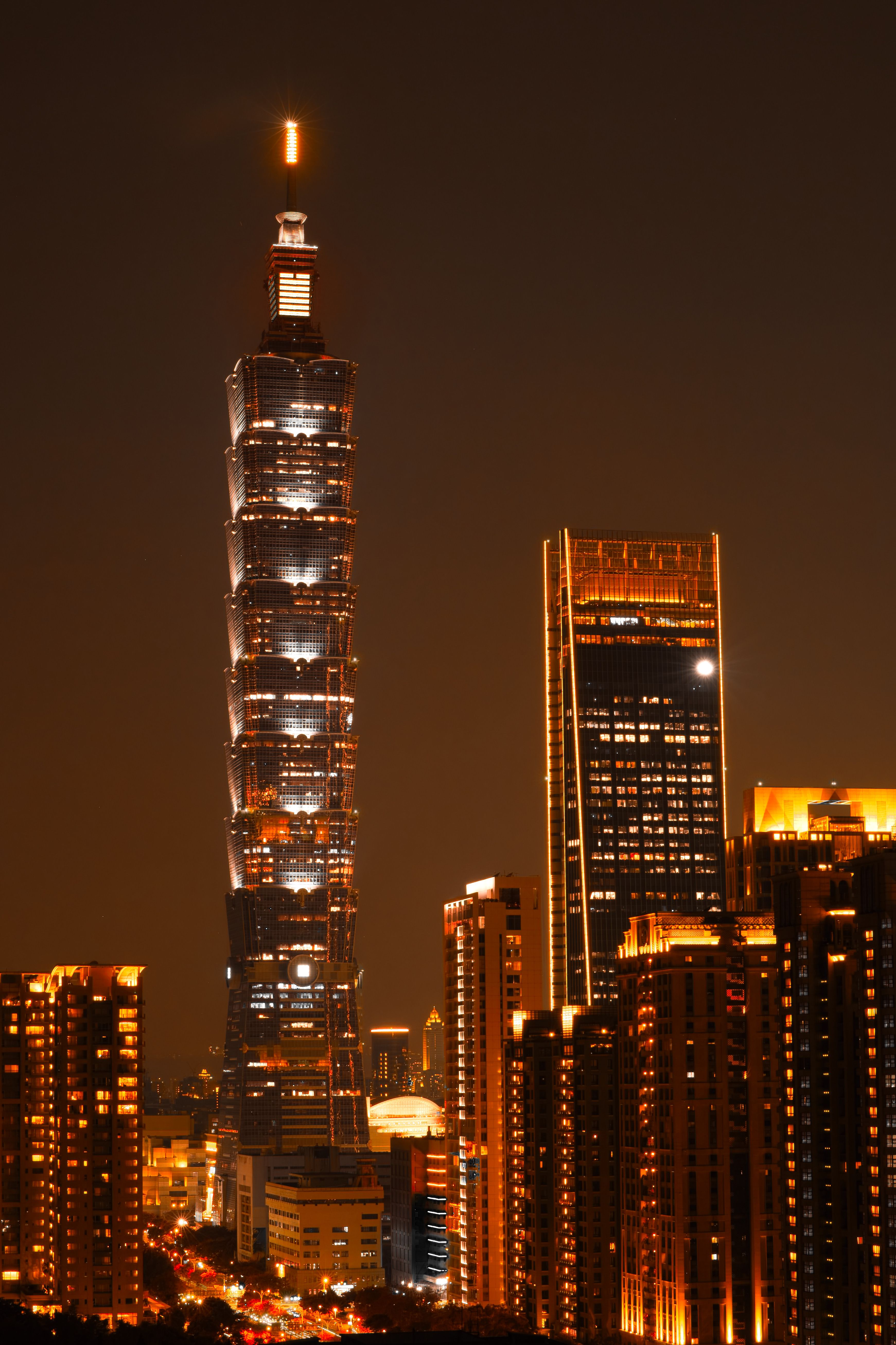 Aerial View of Buildings during Nighttime · Free Stock Photo