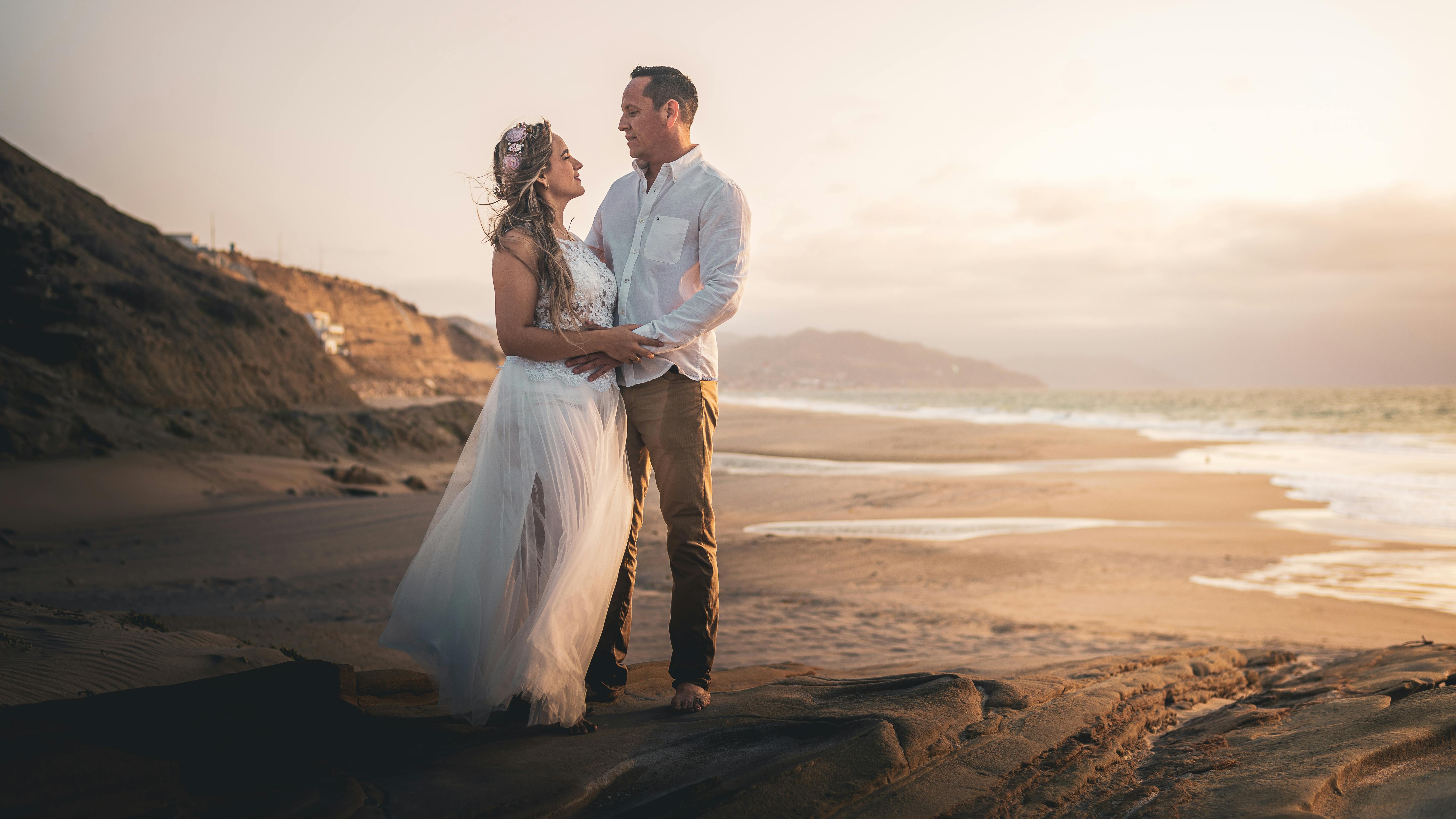 Romantic Couple Walking Up Stairs · Free Stock Photo