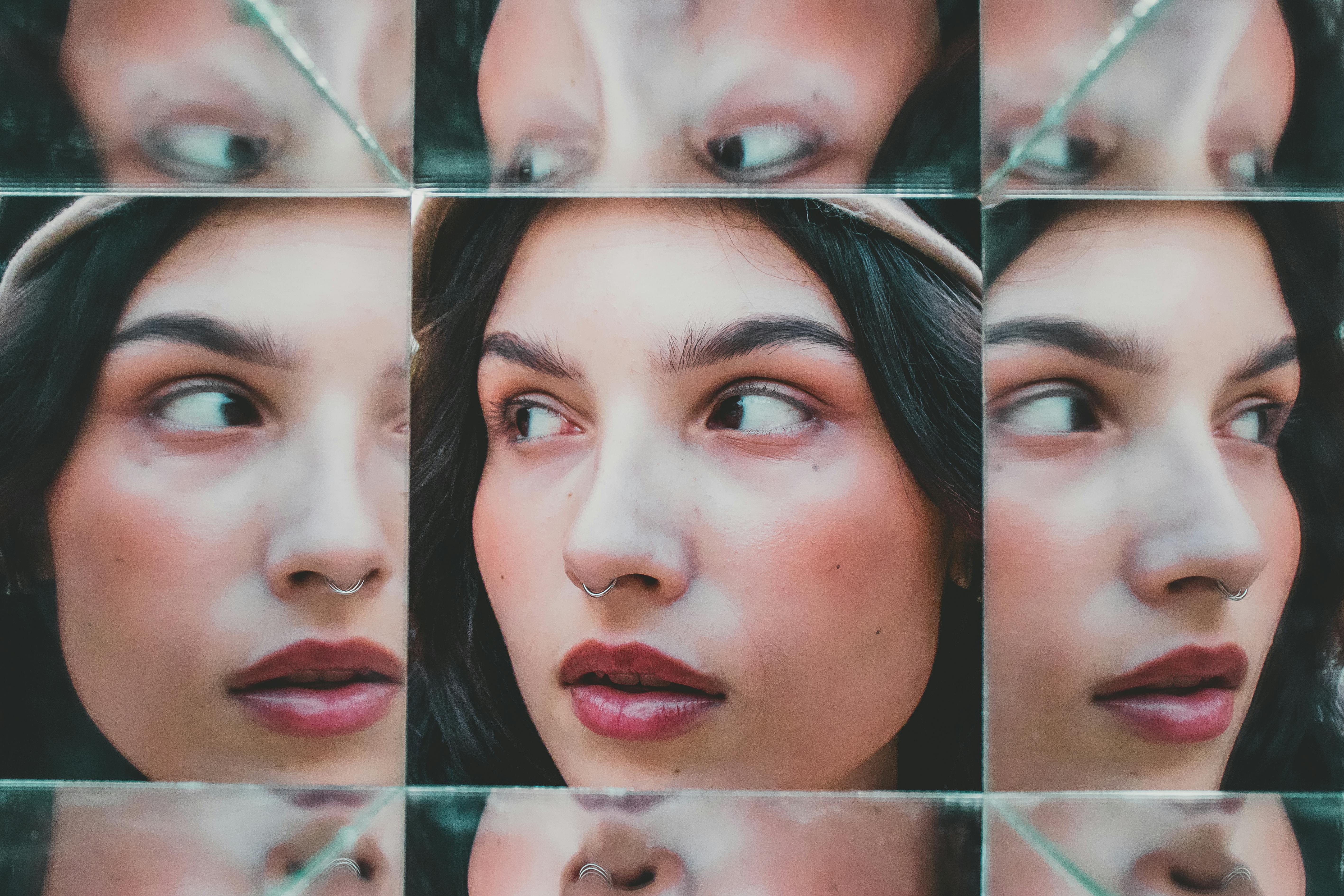 Young Woman Reflection in Mirrors · Free Stock Photo