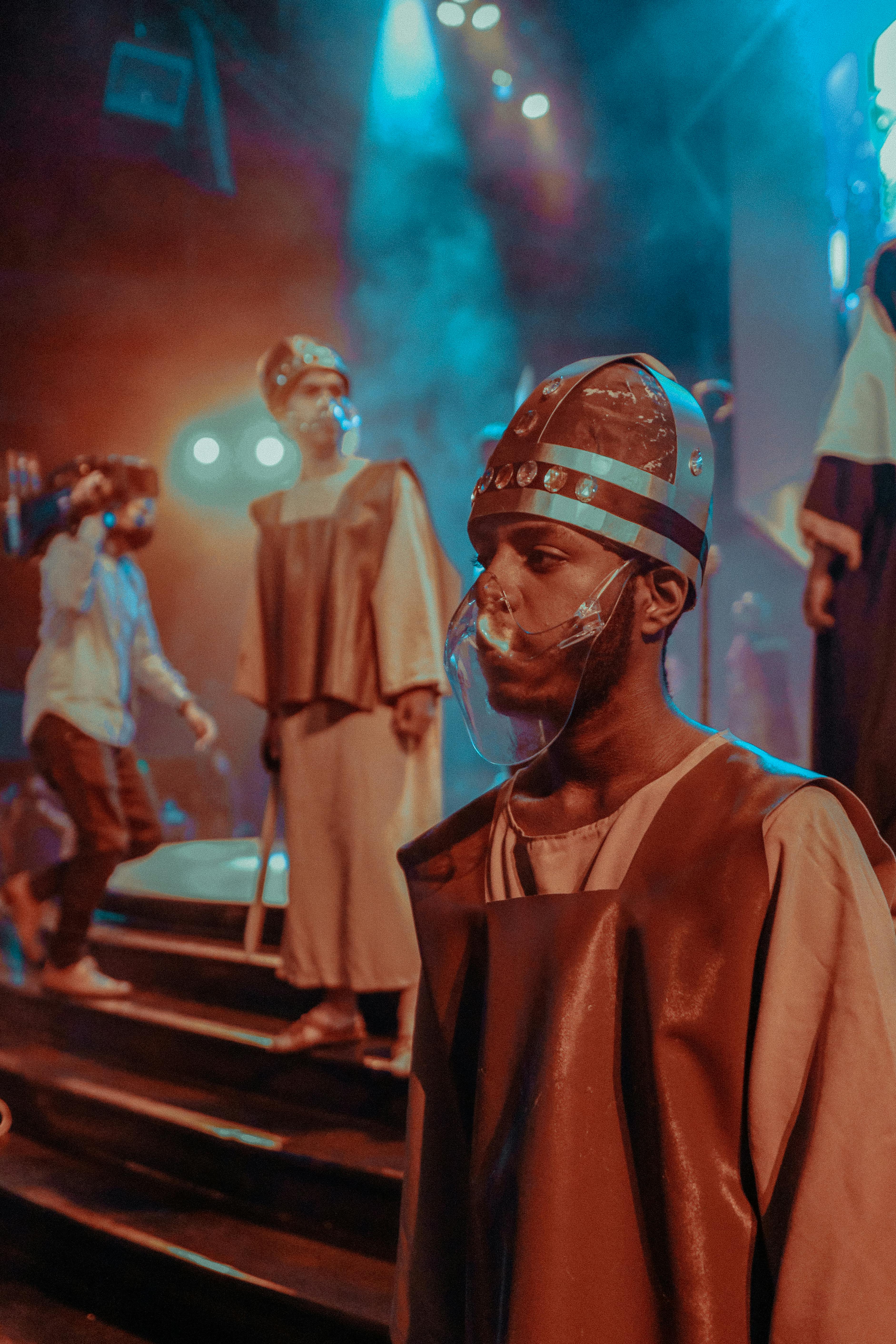 A Man in Costume Wearing a Face Shield · Free Stock Photo