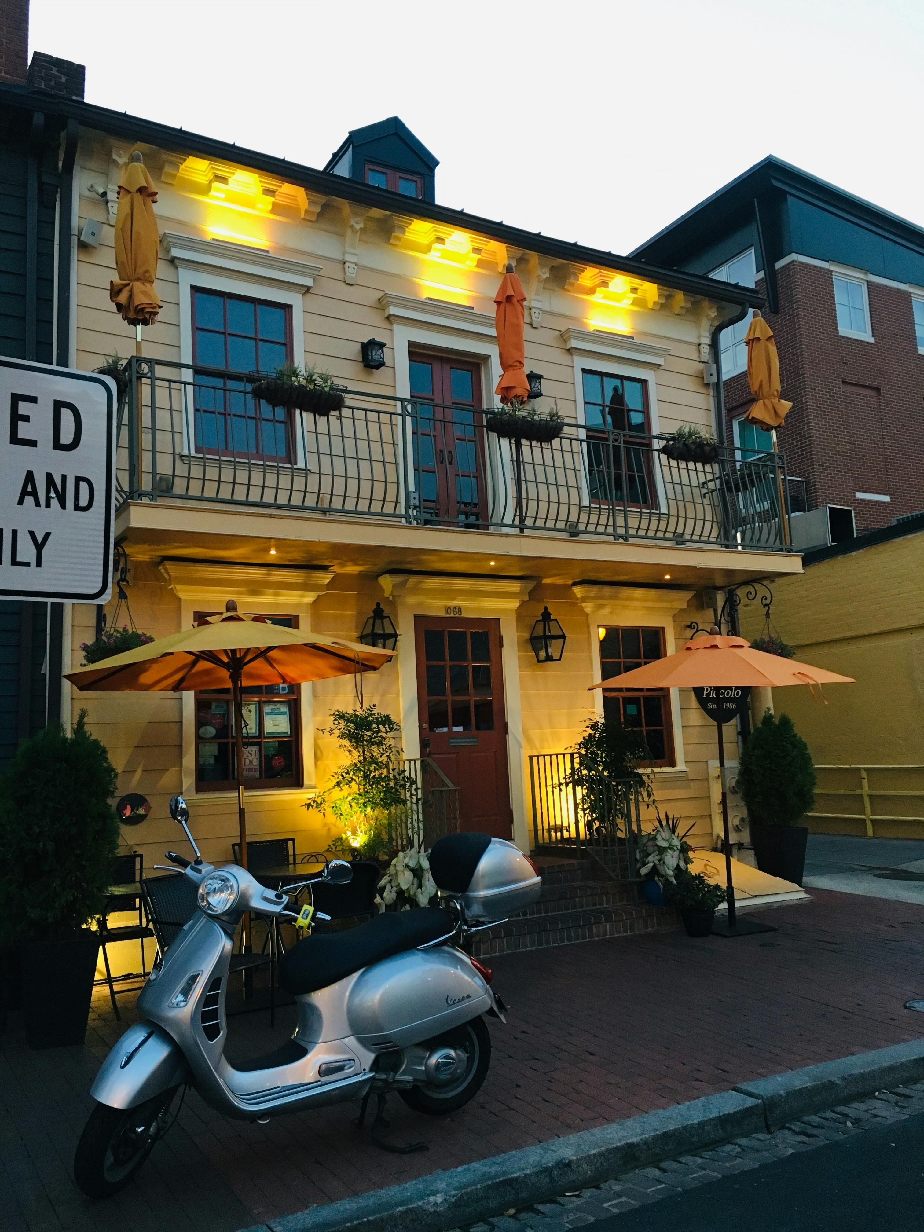 Brown and Orange 3-piece Patio Set Outside A Coffee Shop · Free Stock Photo