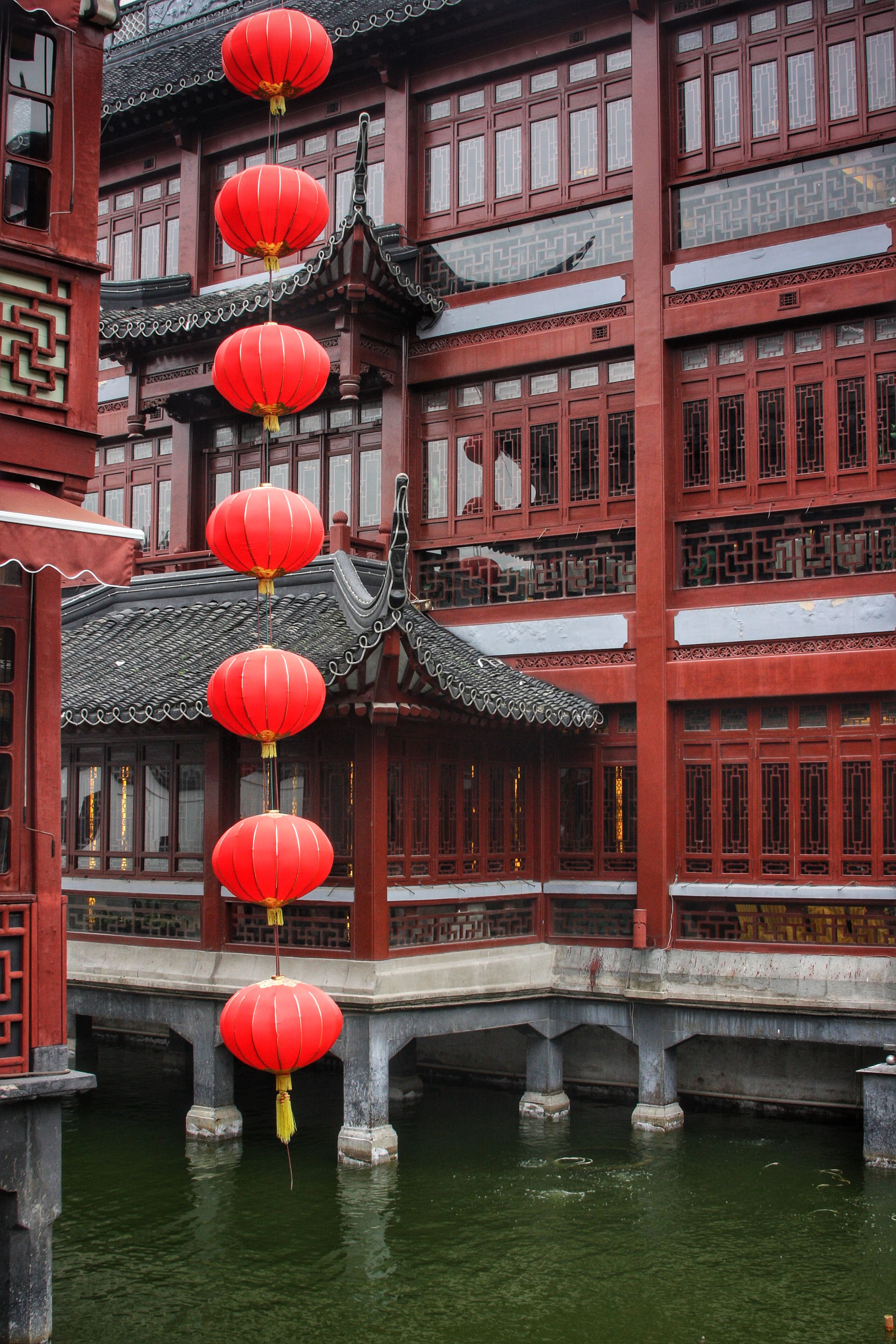Red Temple Beside the River · Free Stock Photo