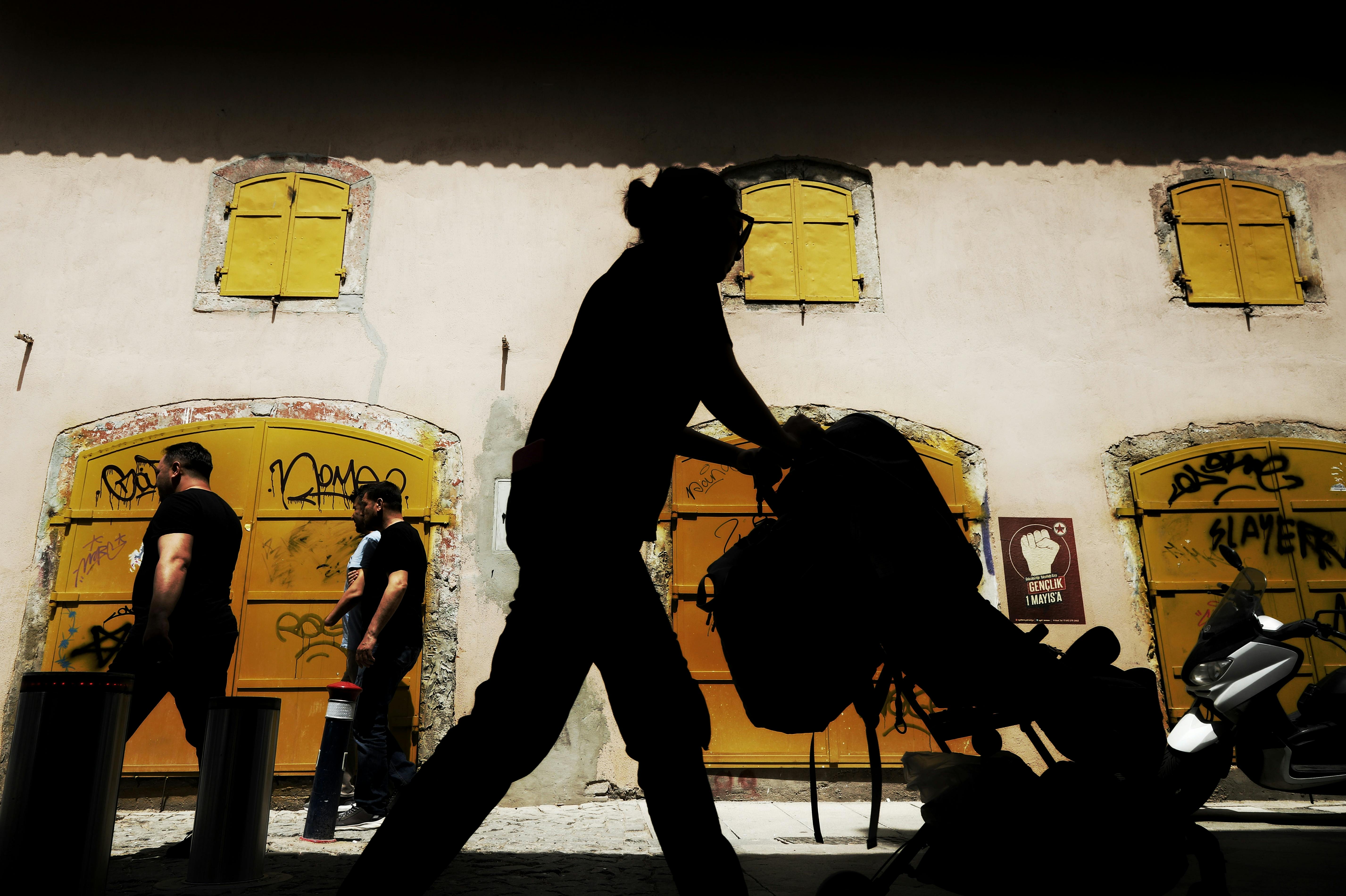 Two Person Pushing Yellow Wall Photos, Download The BEST Free Two ...