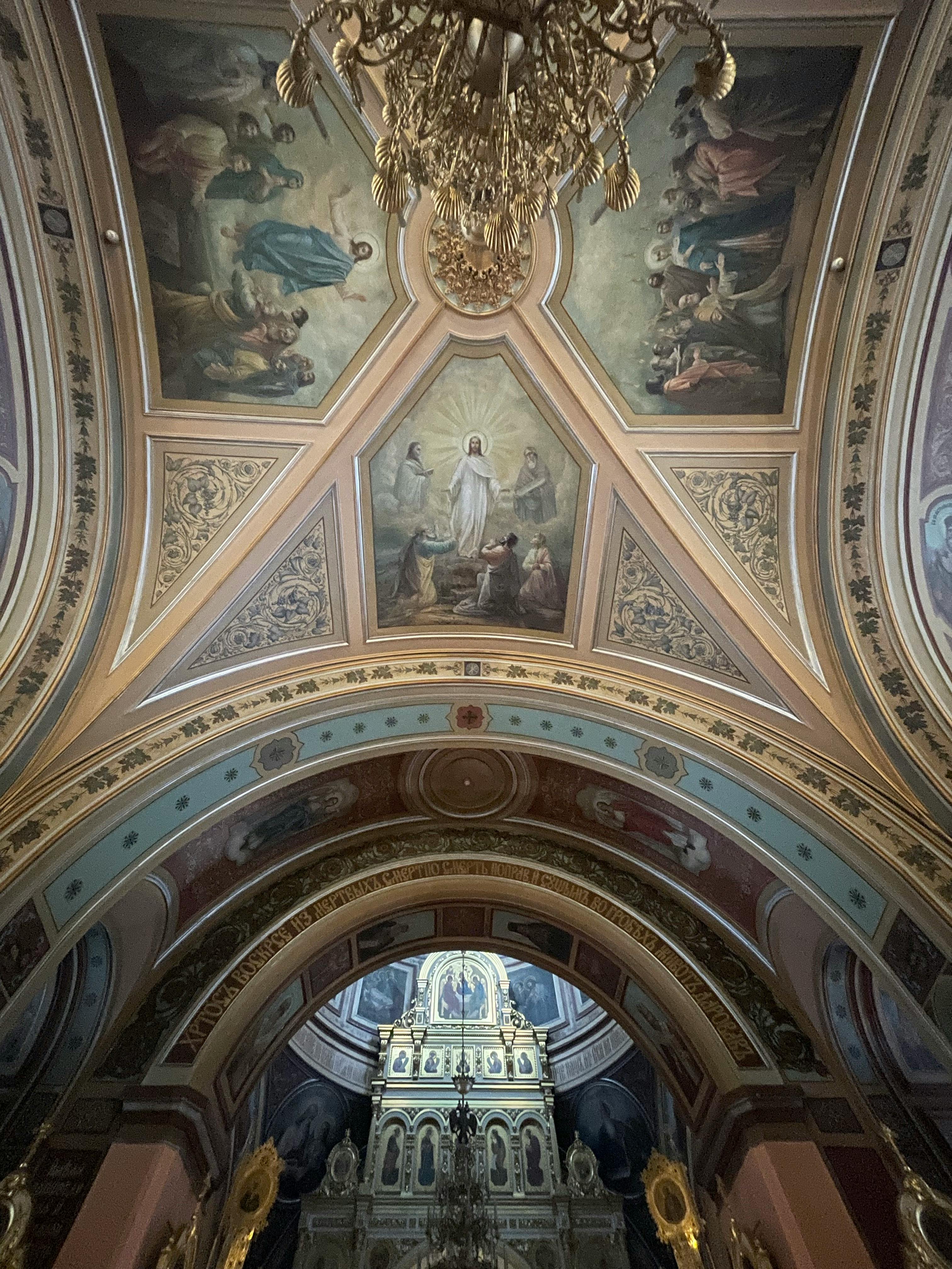 Paintings on Cathedral Ceiling · Free Stock Photo