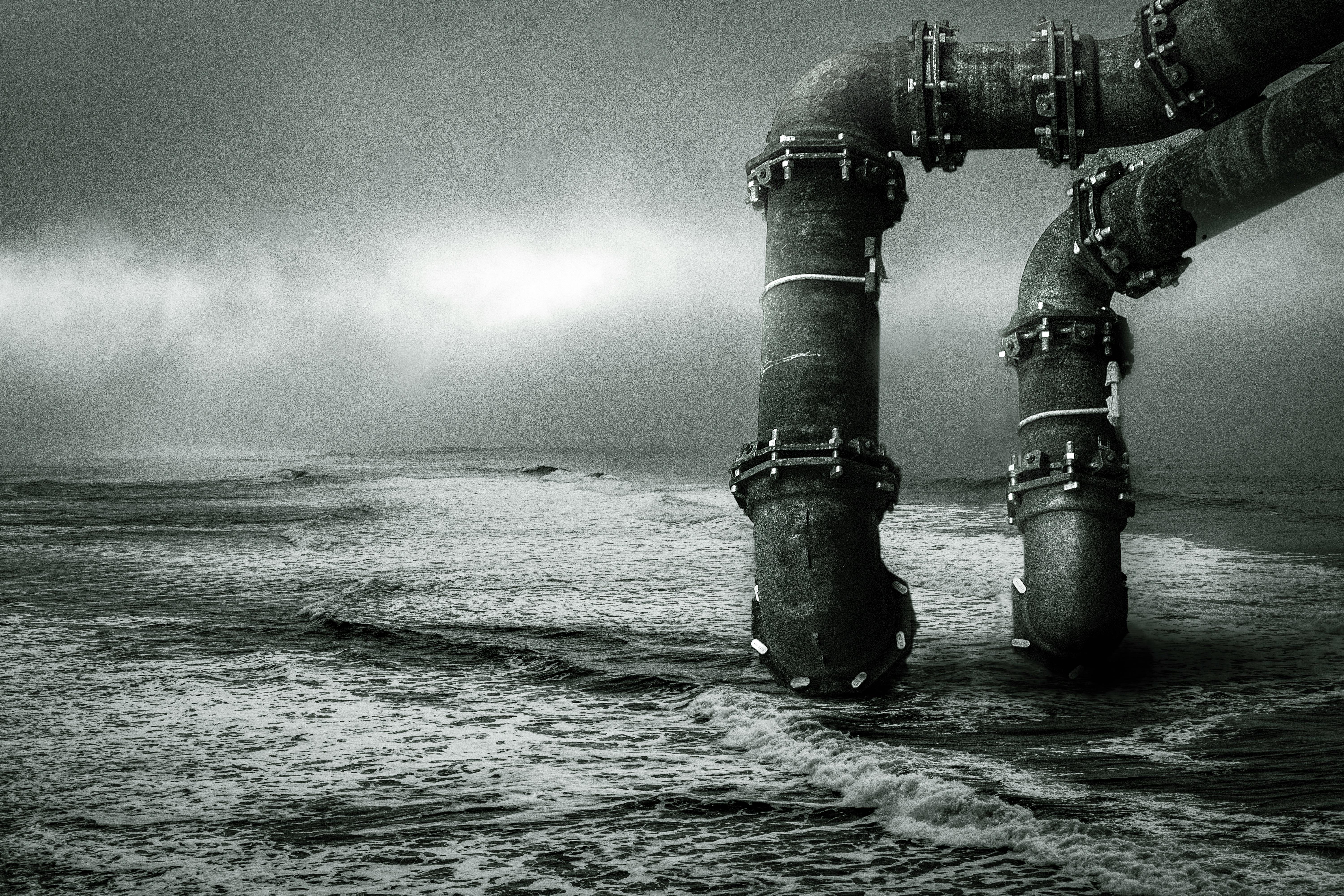 Big Metal Pipes over Sea · Free Stock Photo