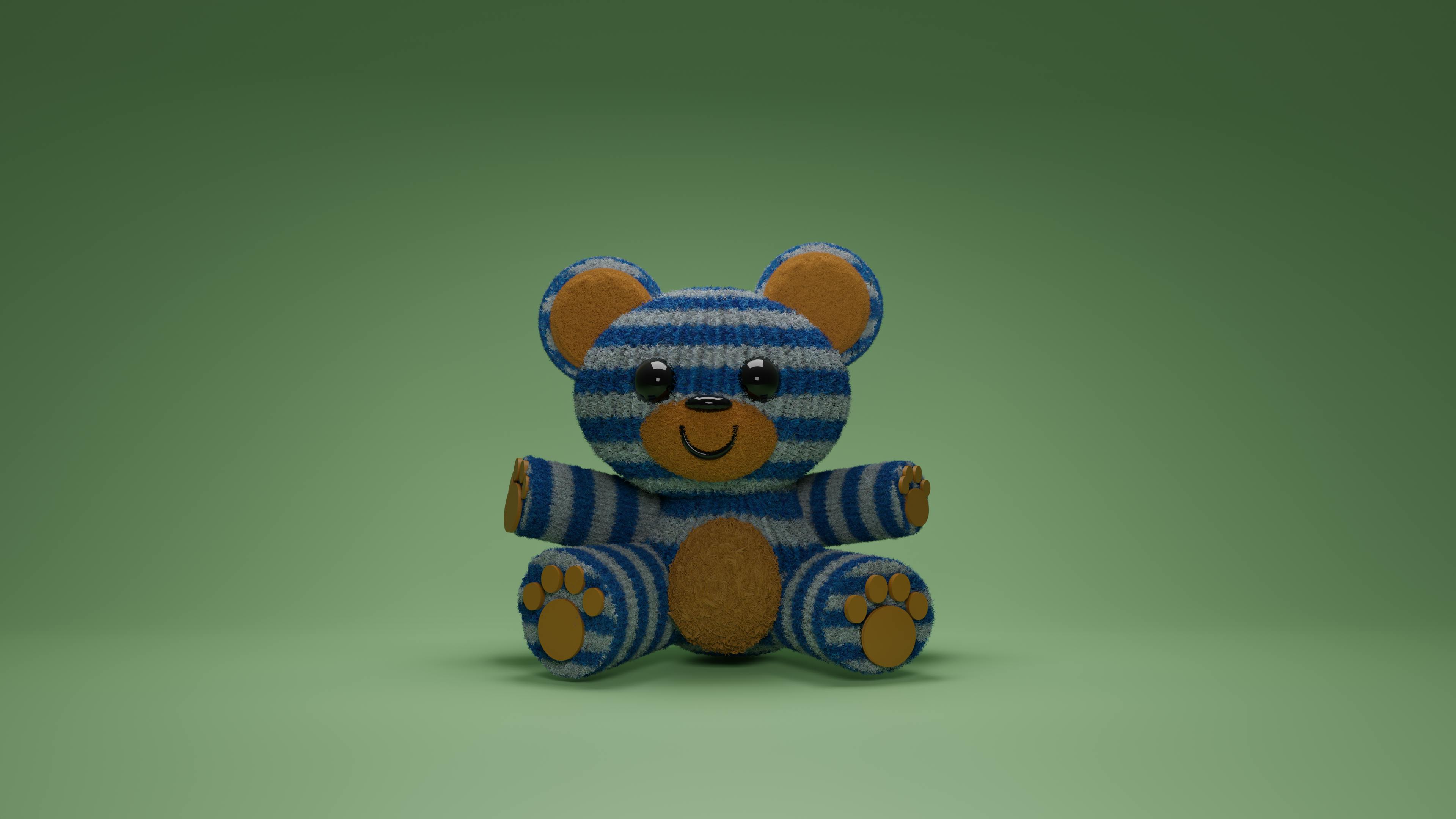 Photo of a Striped Teddy Bear · Free Stock Photo