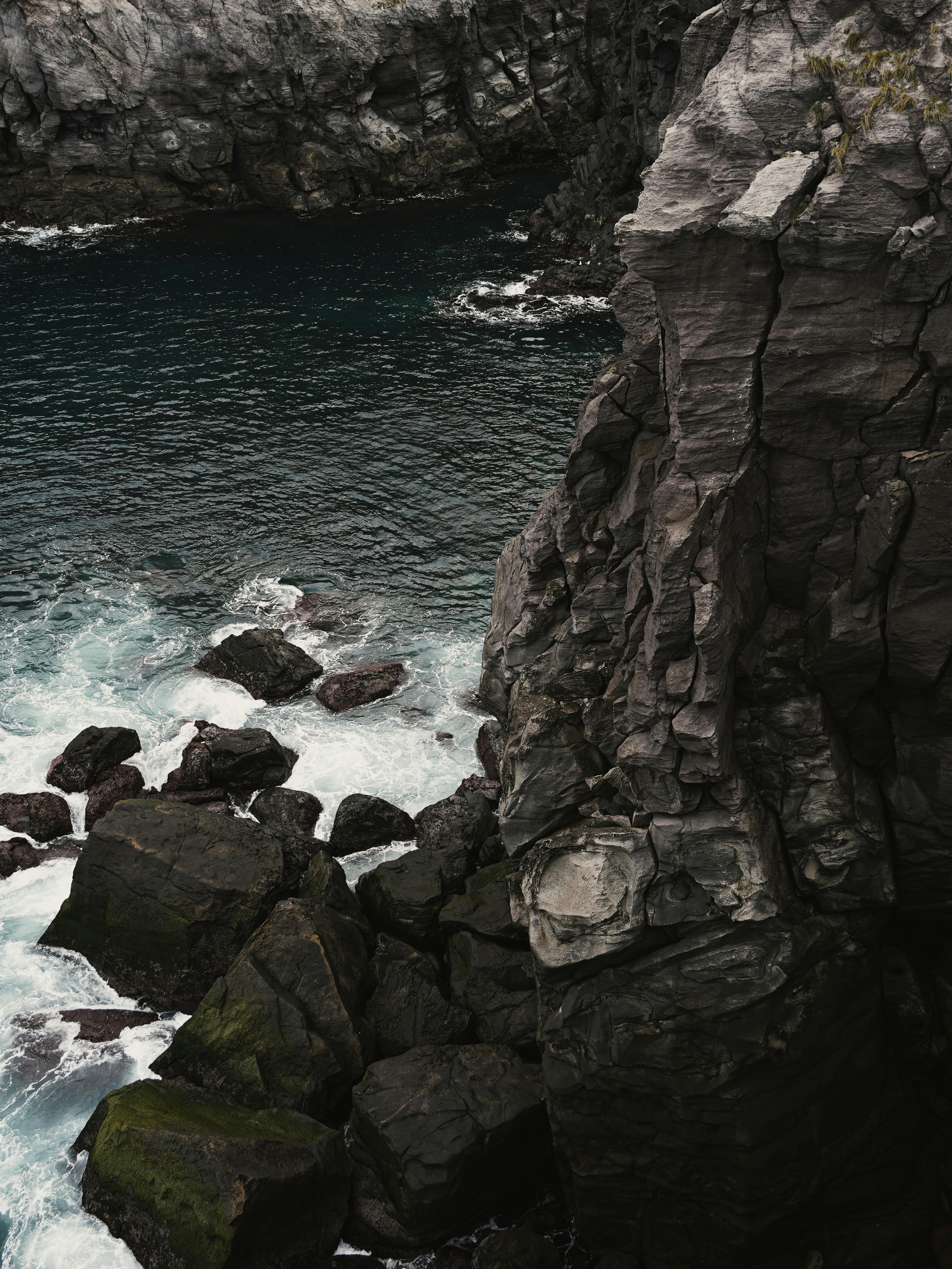 Coastal Cliff Rocks Above Sea · Free Stock Photo