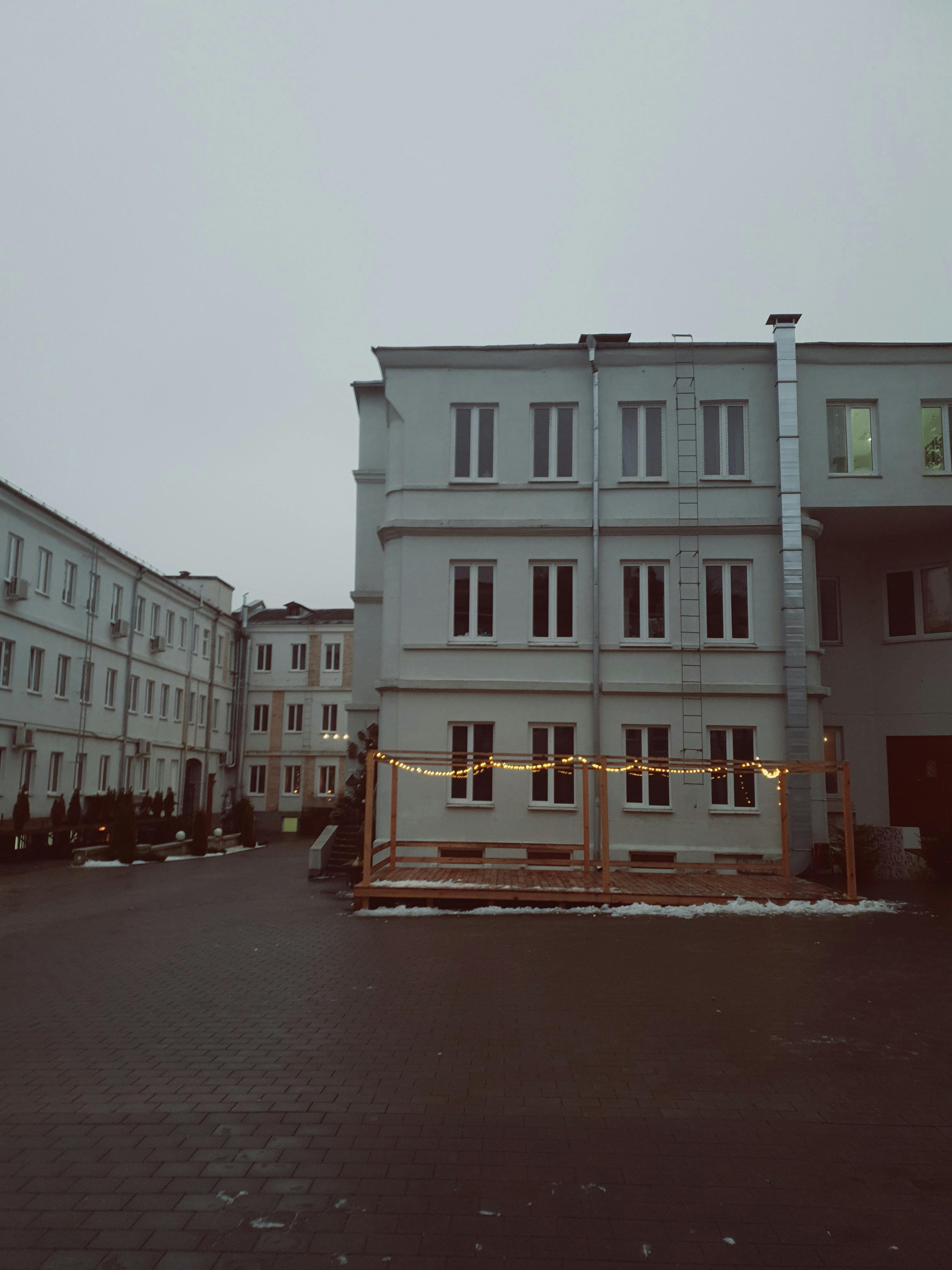 Grey-scale Photography of Building · Free Stock Photo