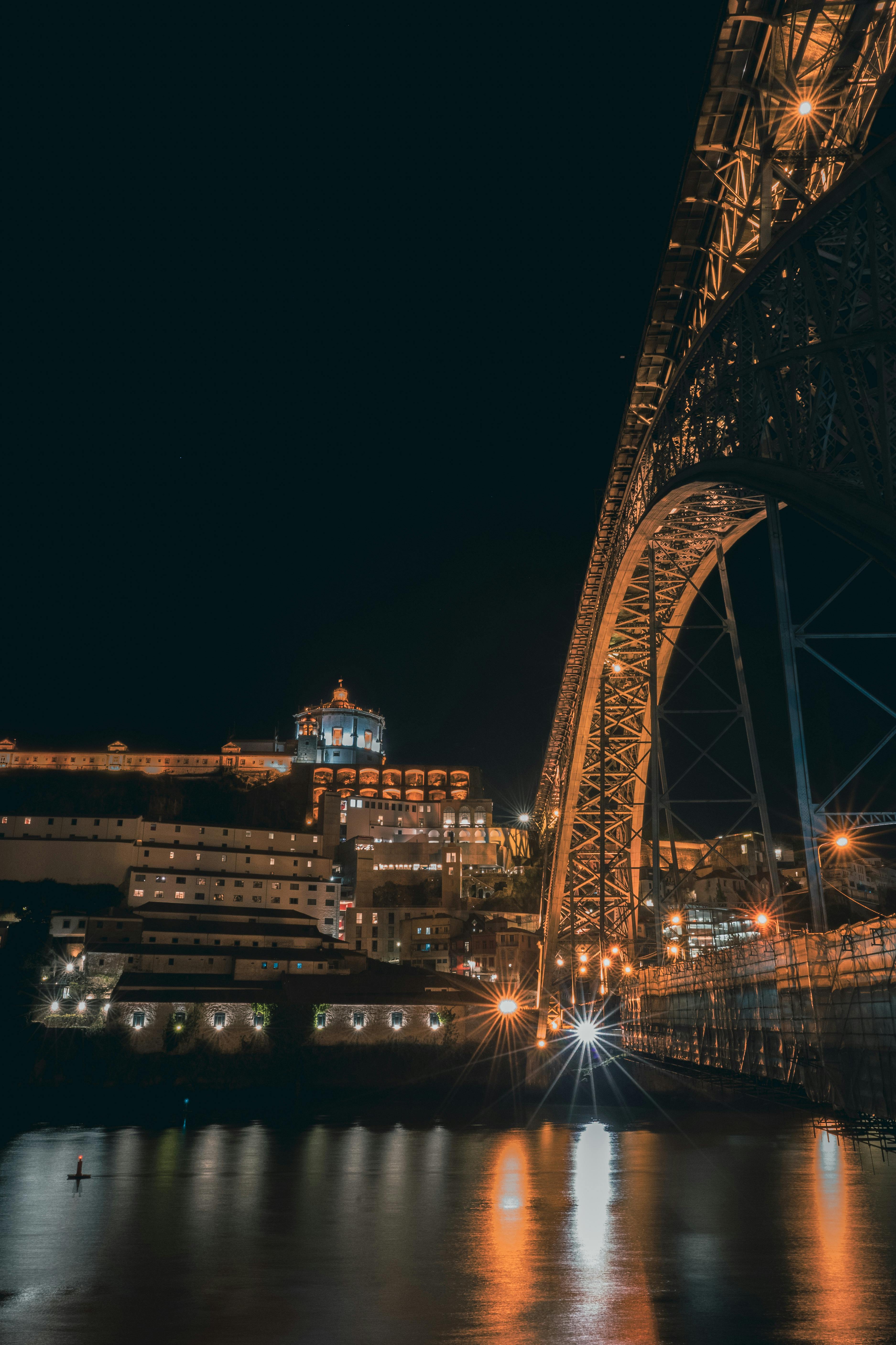 Illuminated Bridge During Night Time · Free Stock Photo