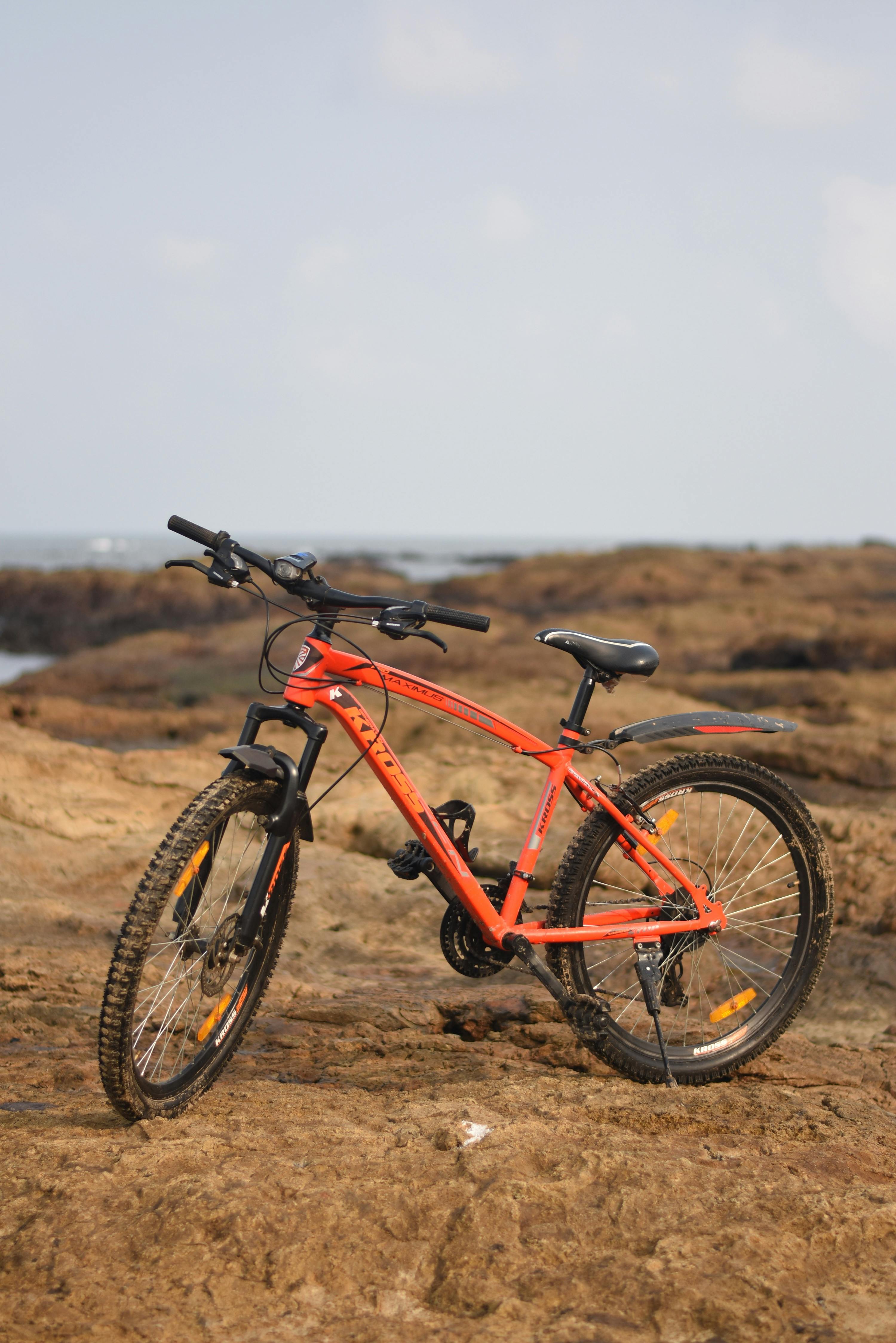 Parked Mountain Bike on a Rough Road · Free Stock Photo