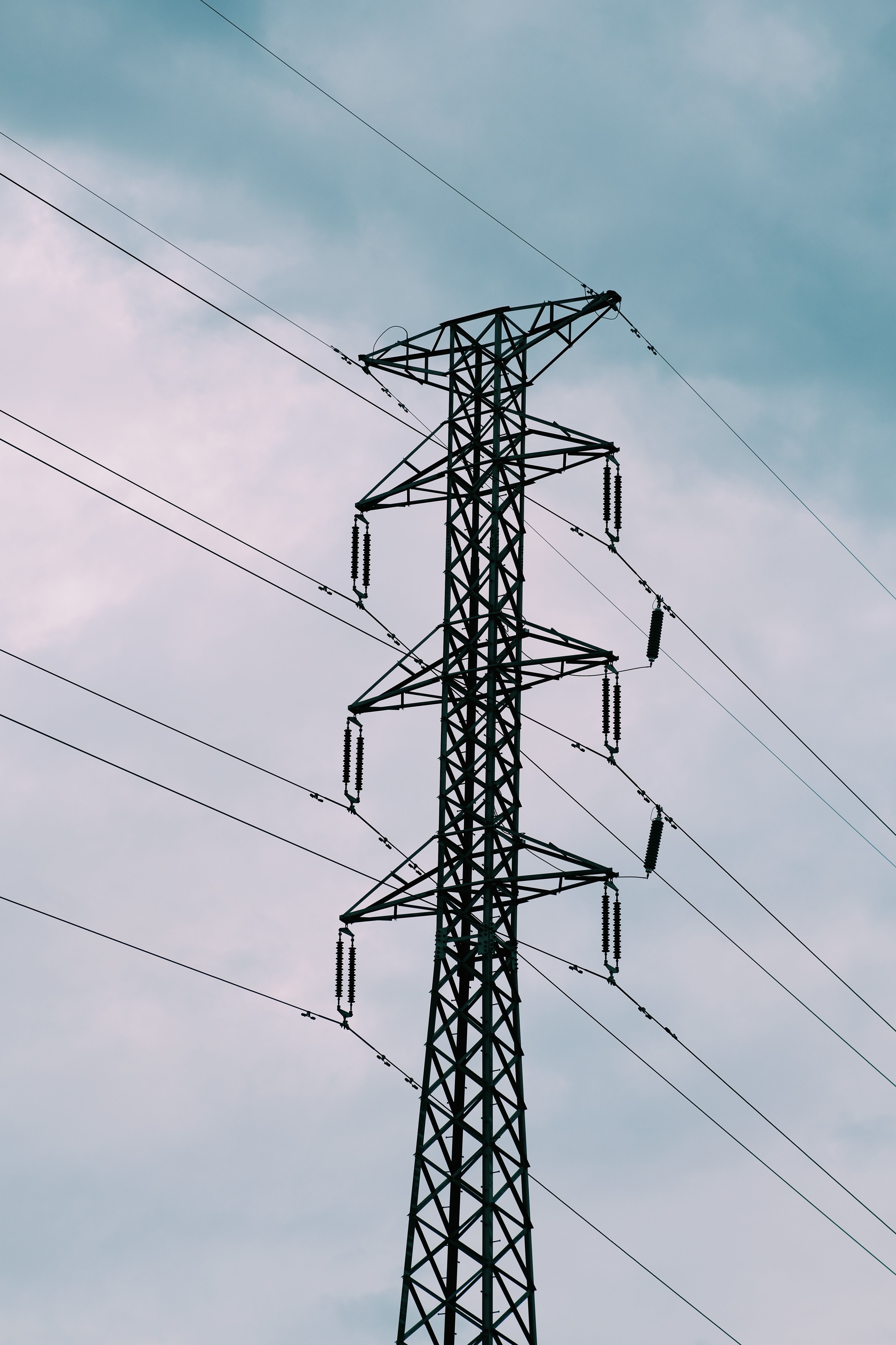 Black Electric Post Under Blue Sky · Free Stock Photo