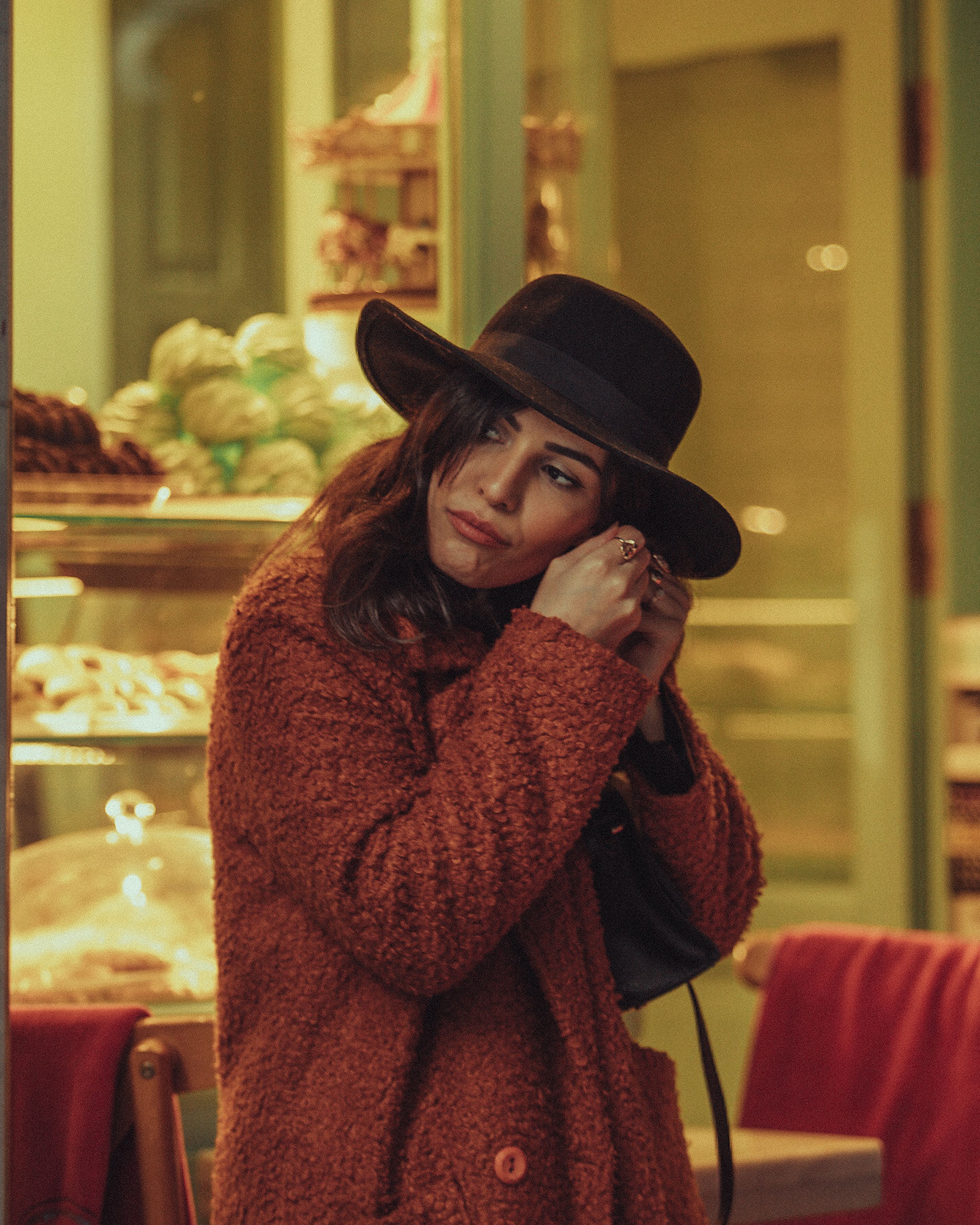 Brunette Woman with Hat · Free Stock Photo