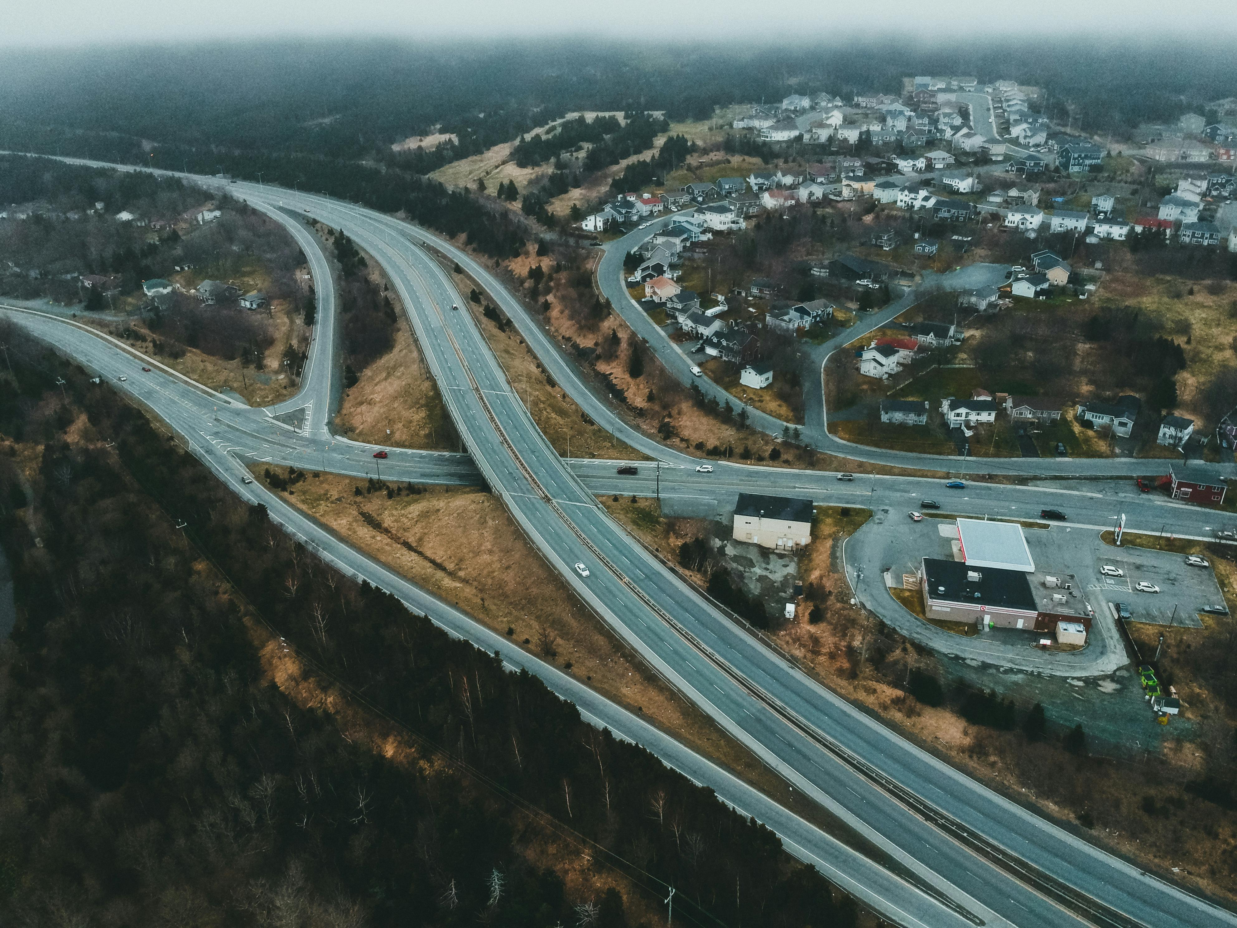 Aerial View of a Highway · Free Stock Photo