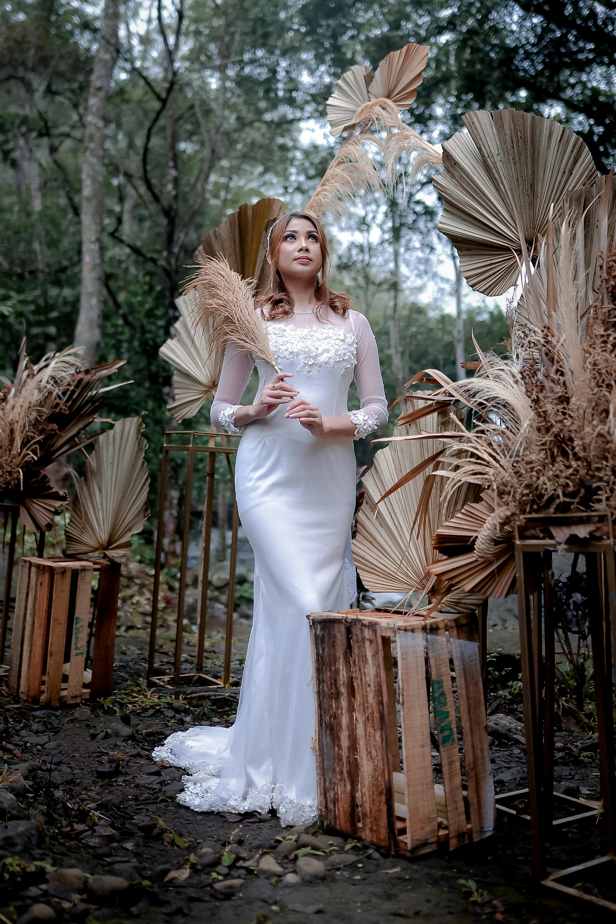 Model Posing in Wedding Dress · Free Stock Photo