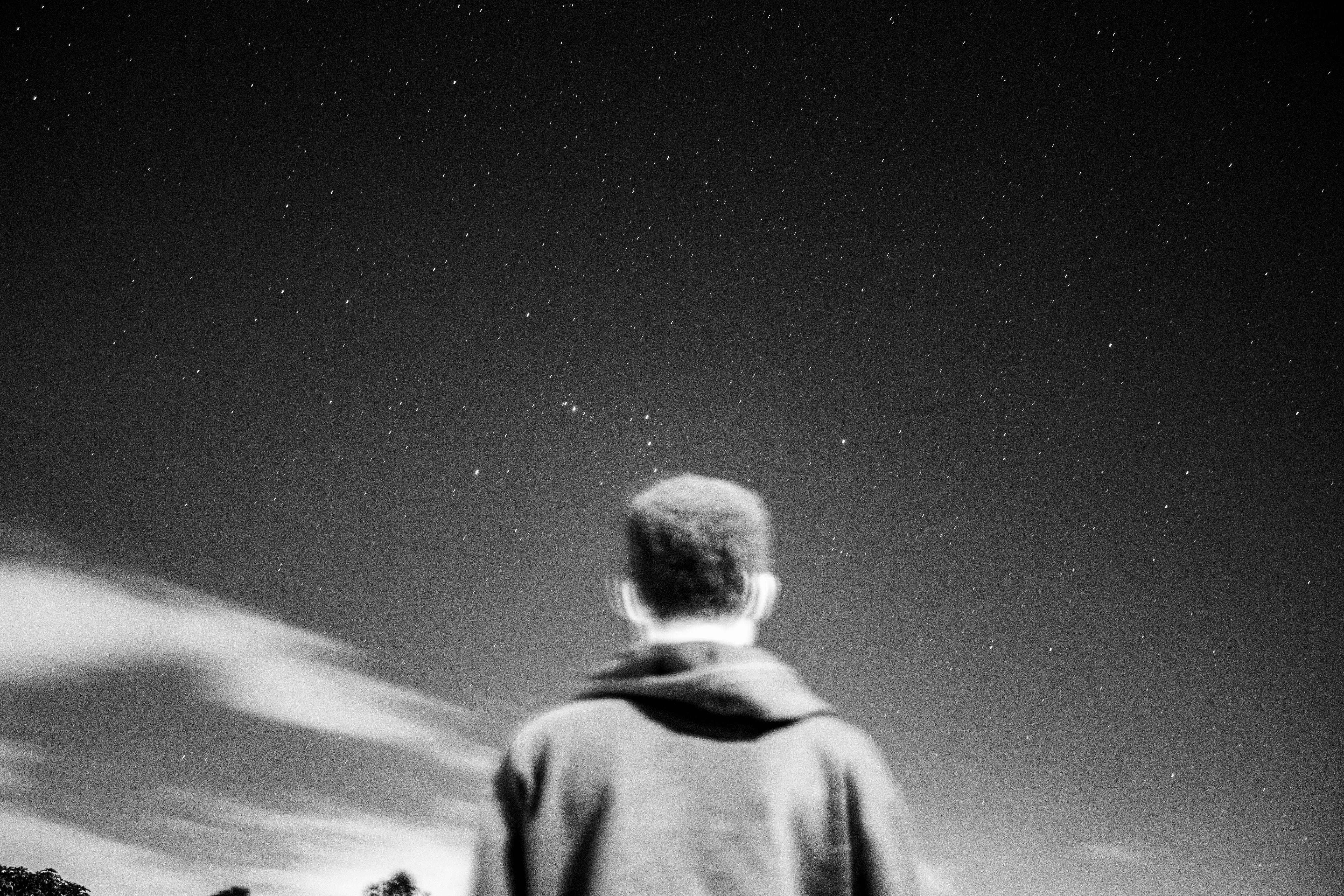 A Man Under the Starry Nigh · Free Stock Photo
