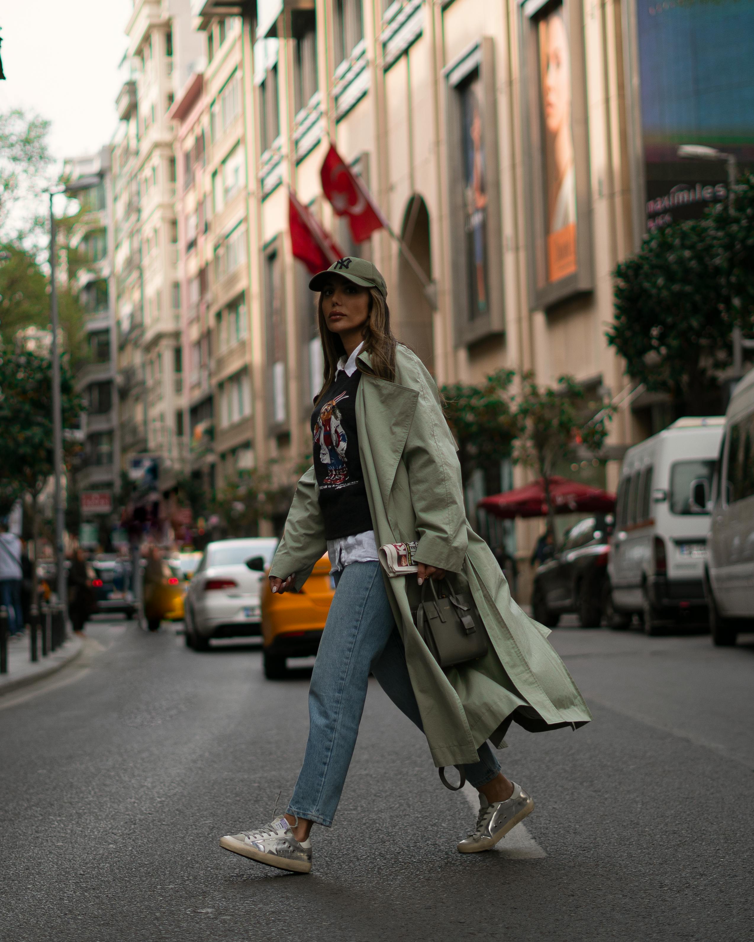 A Woman Crossing the Pedestrian · Free Stock Photo