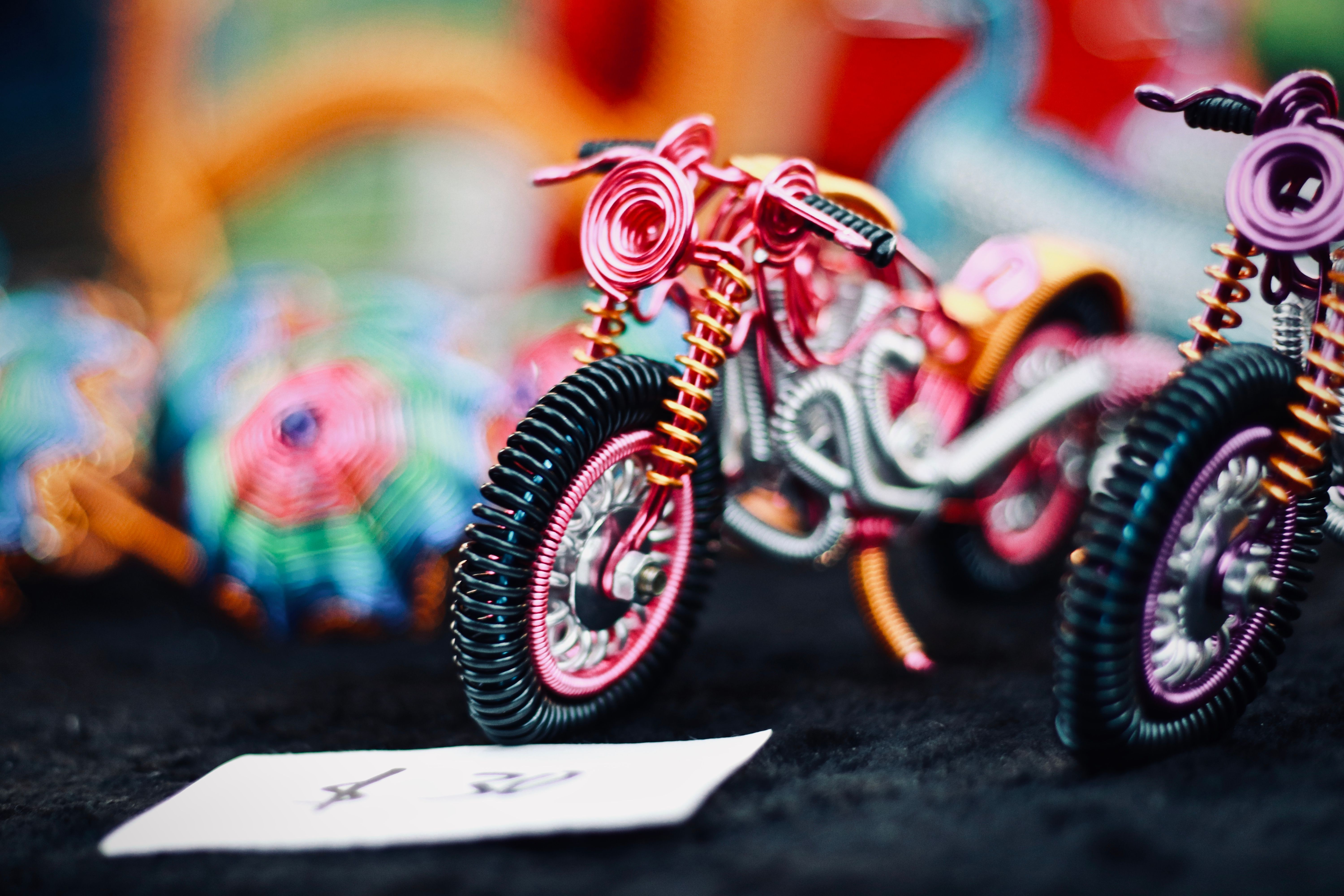 Tilt Shift Photography of Motorcycle Toy · Free Stock Photo