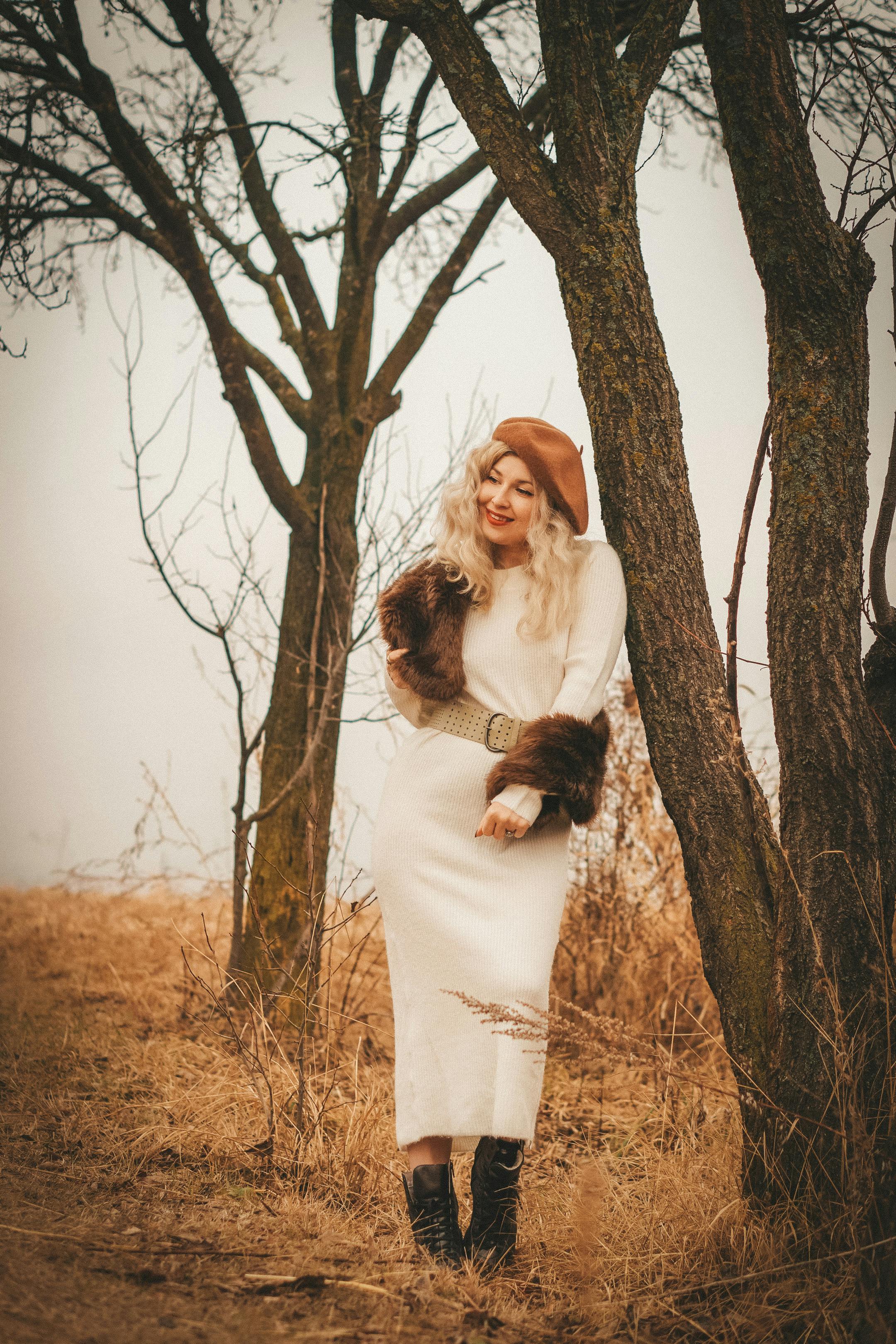 Woman in Stylish Clothing in the Forest · Free Stock Photo