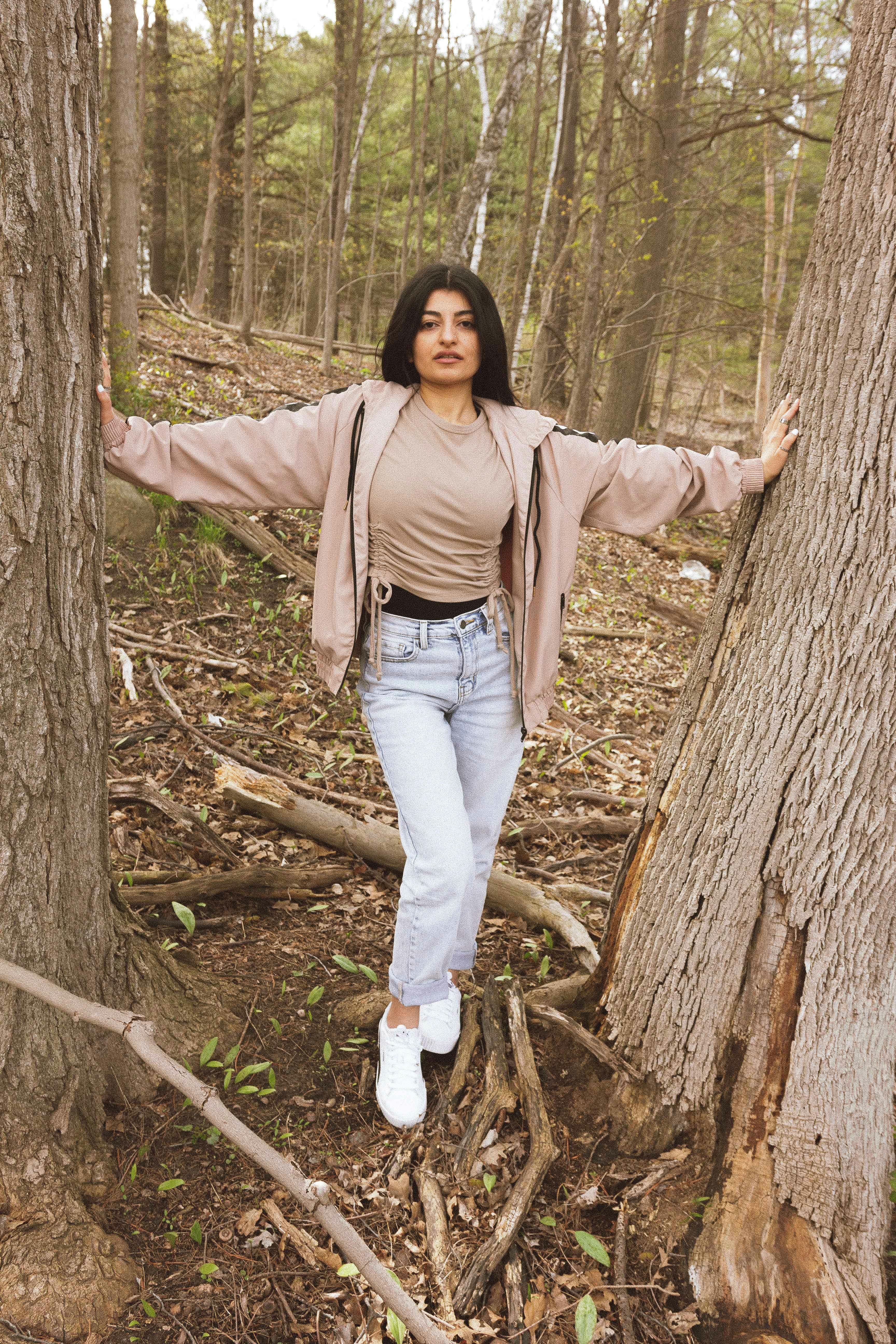 Woman Wearing Jacket in the Woods · Free Stock Photo