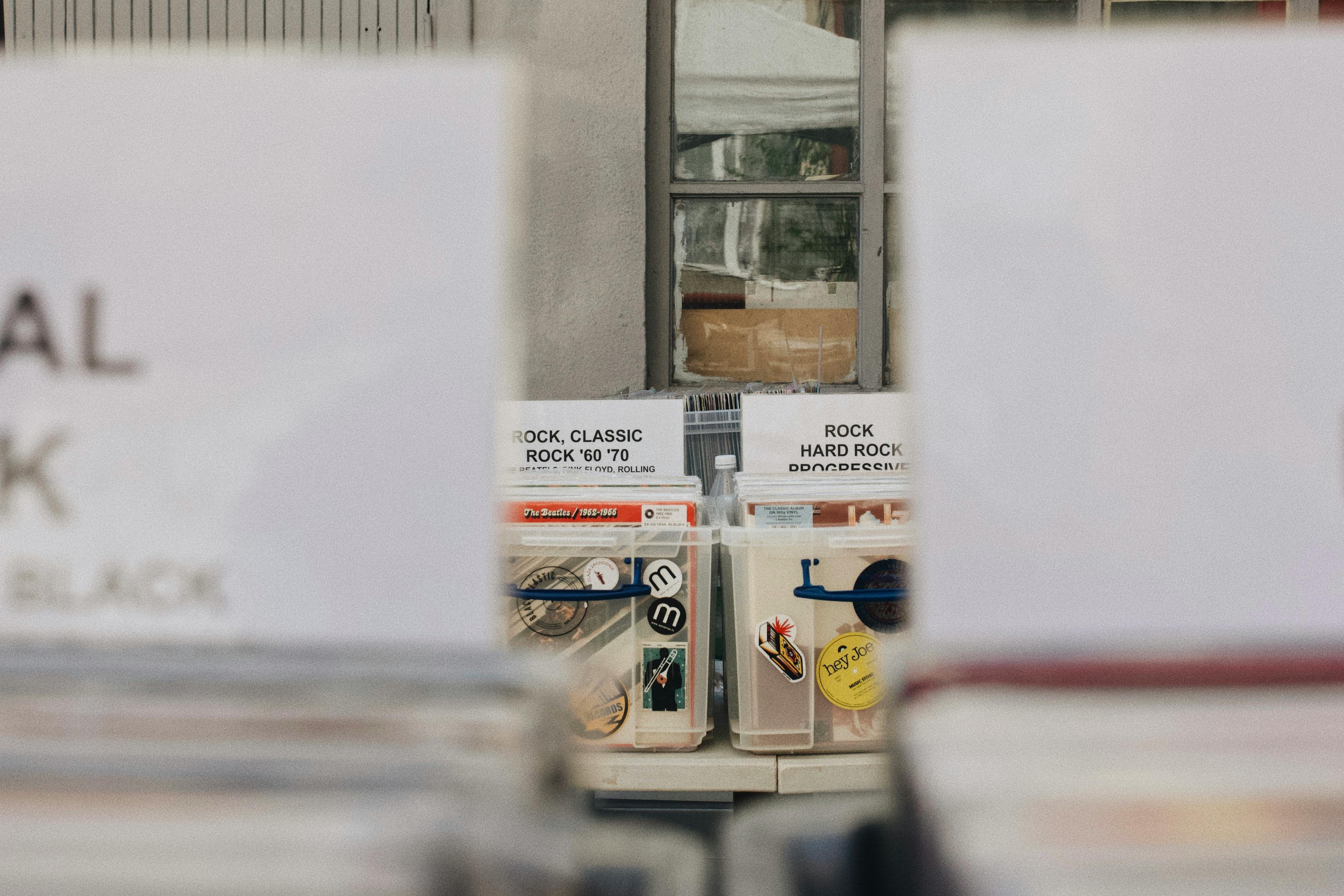 Red and Black Record Shop Signage · Free Stock Photo