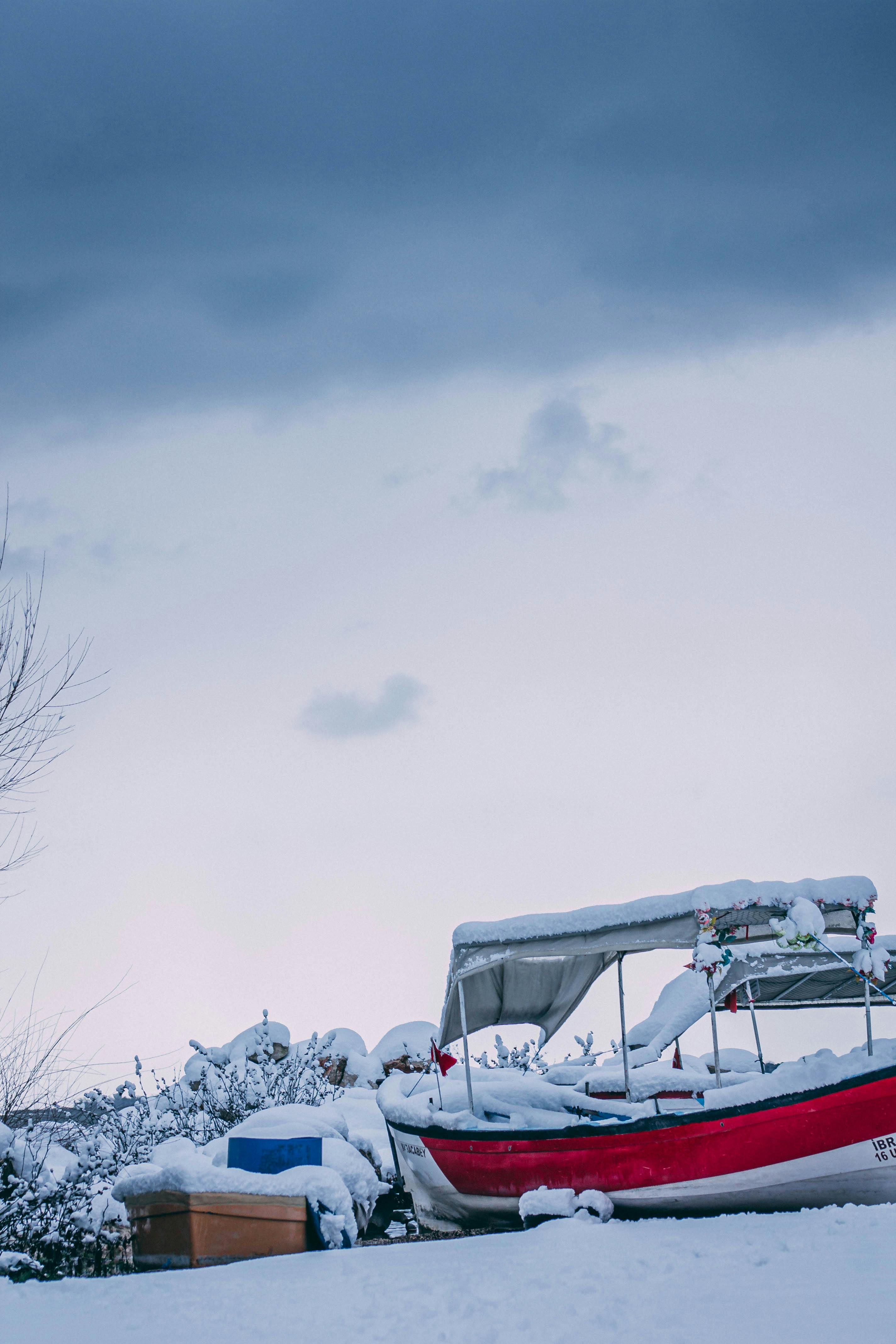 Snow Covered Boat · Free Stock Photo