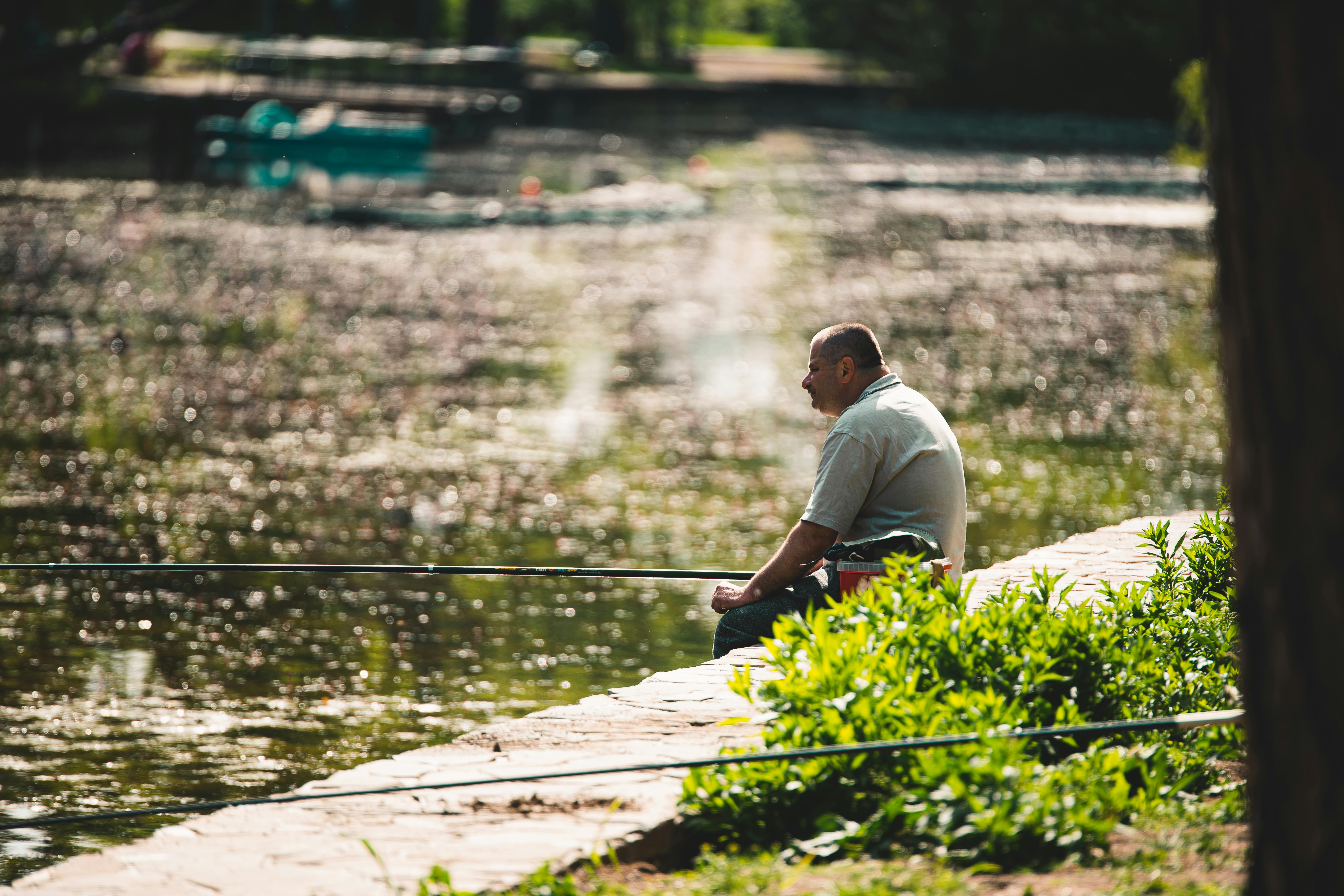 Foto de stock gratuita sobre caña de pescar, hombre, lago, ocio ...