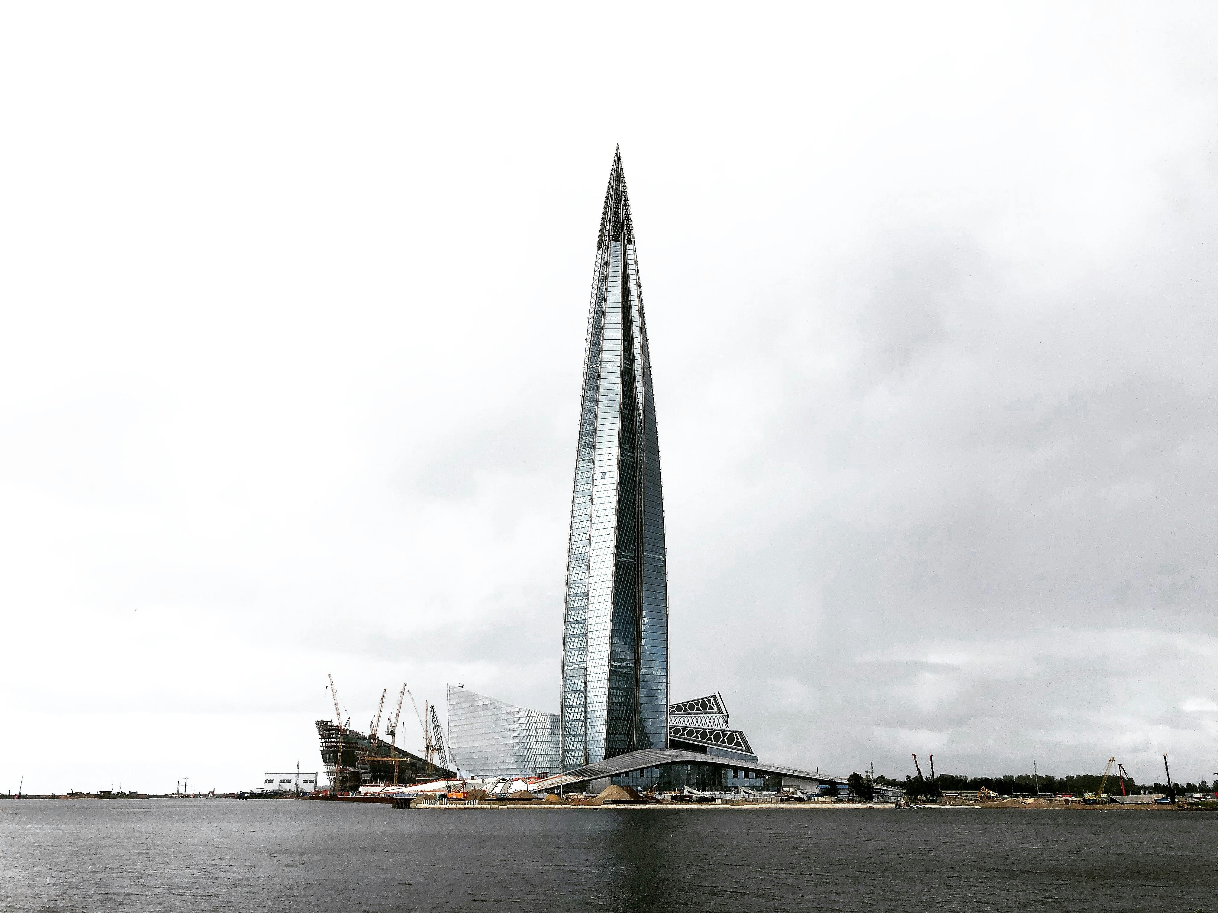 Lakhta Center Skyscraper Against Cloudy Sky in St Petersburg, Russia ...