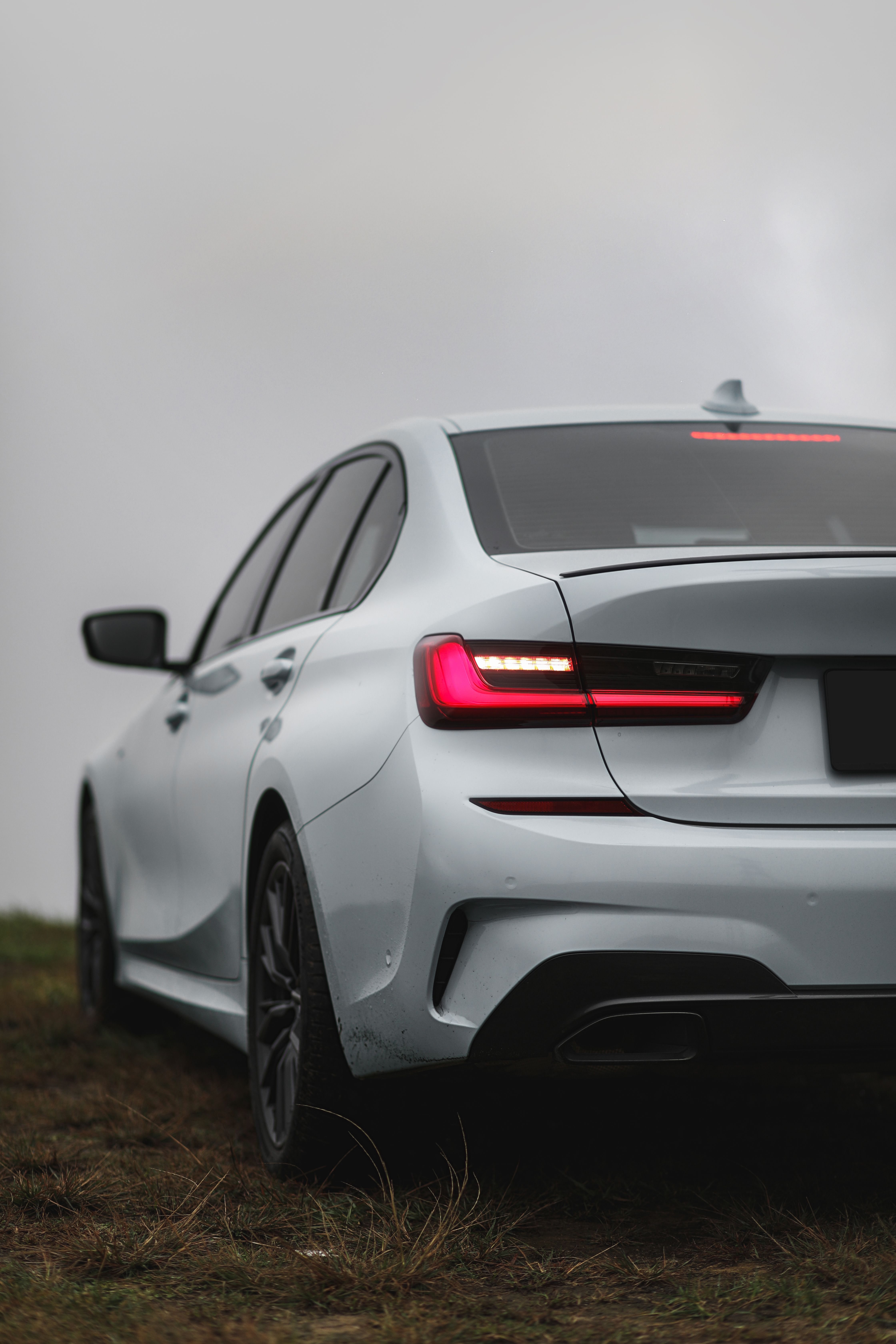Back View of White Car · Free Stock Photo