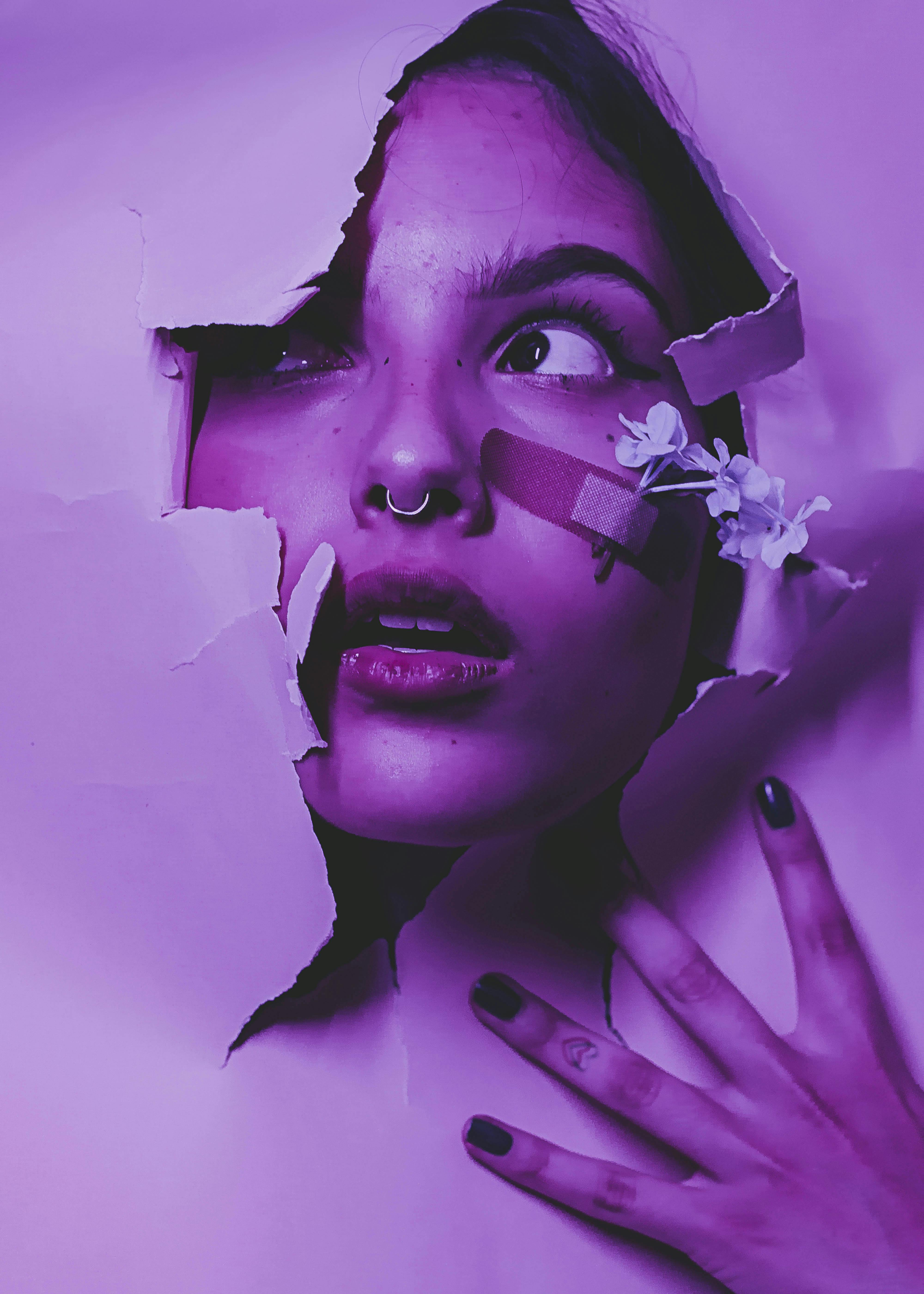 Portrait of Woman Breaking Through Wall · Free Stock Photo