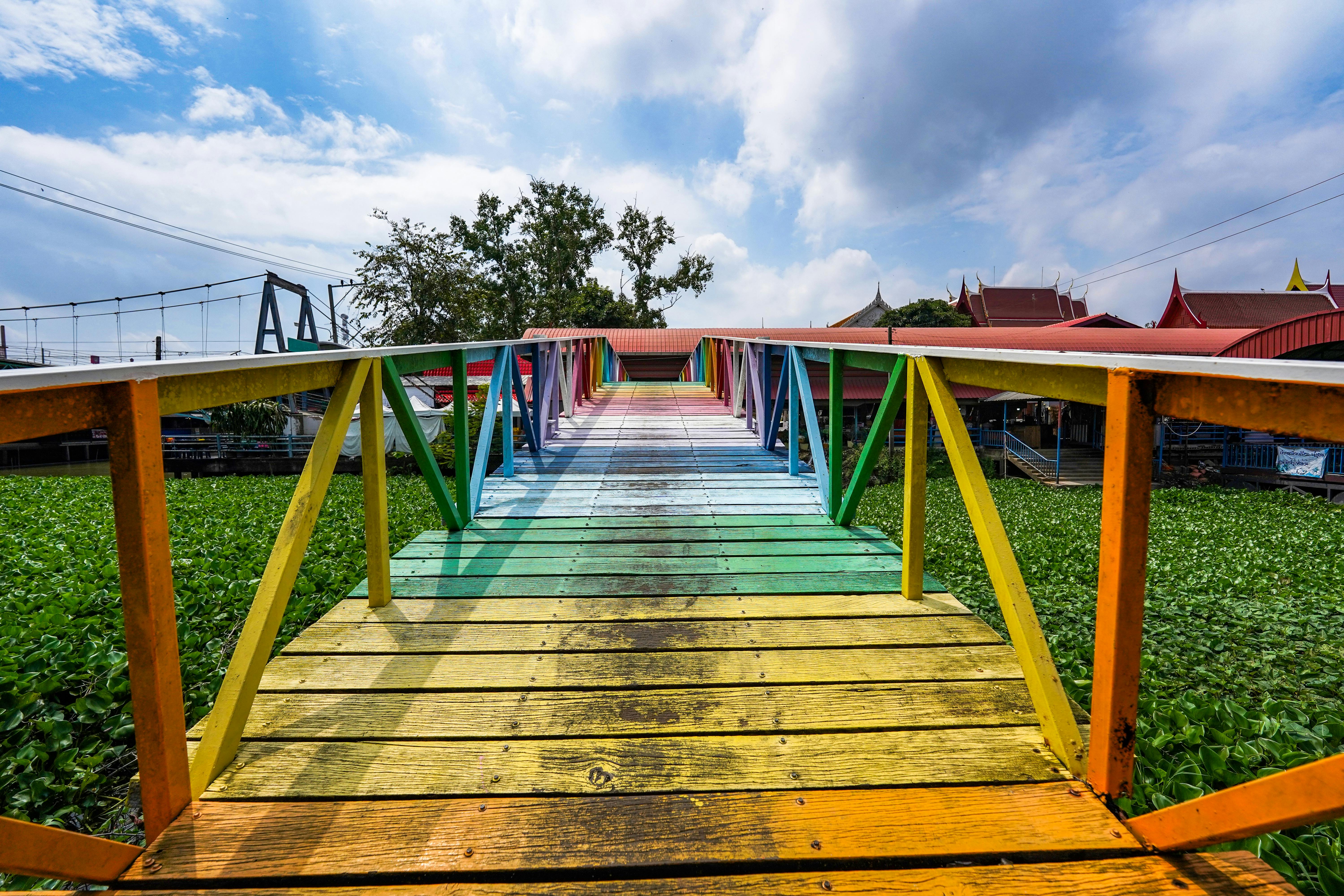 Colorful Wooden Bridge · Free Stock Photo