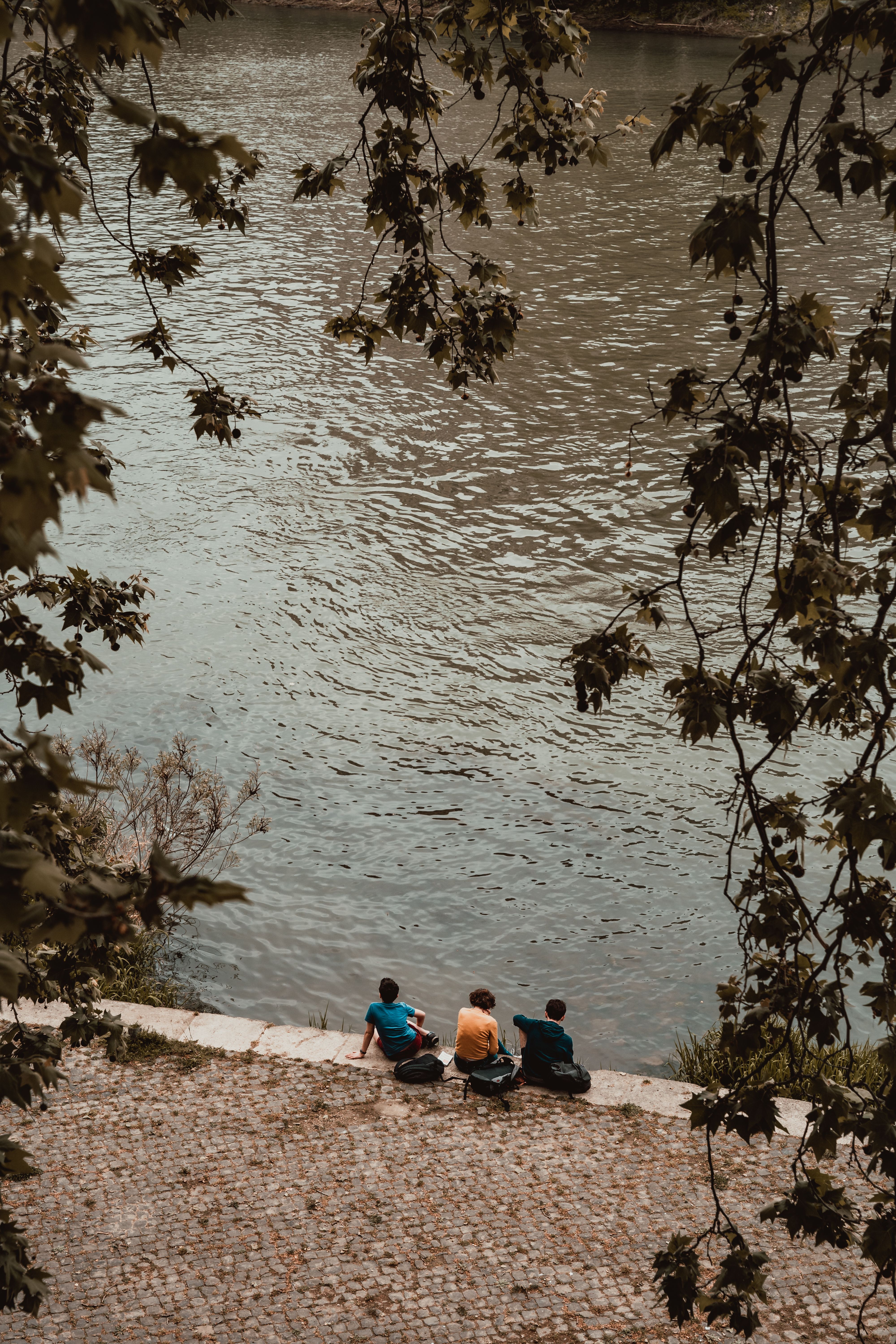 People Sitting Next to River · Free Stock Photo