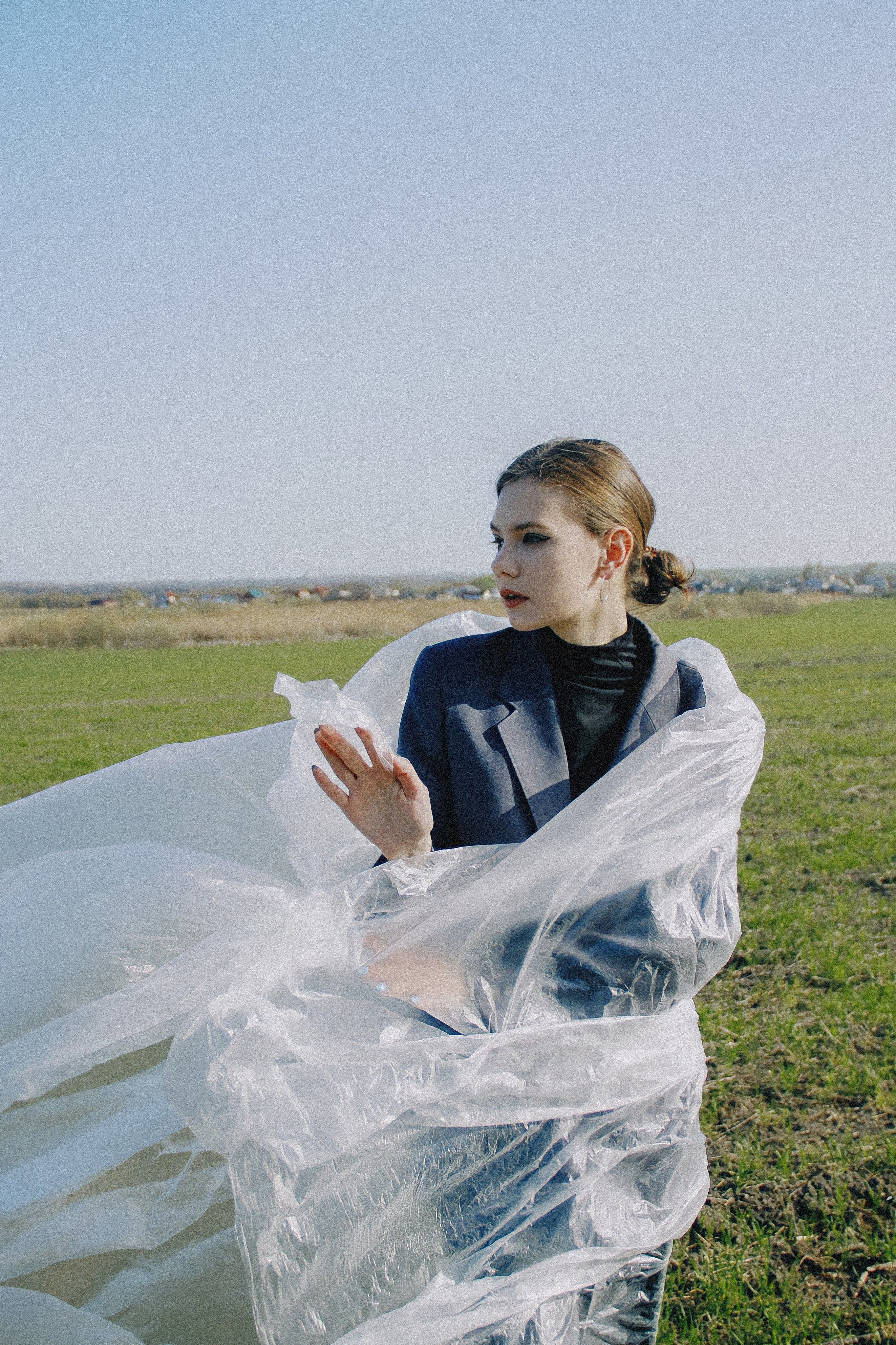 Woman Wrapped in Plastic · Free Stock Photo
