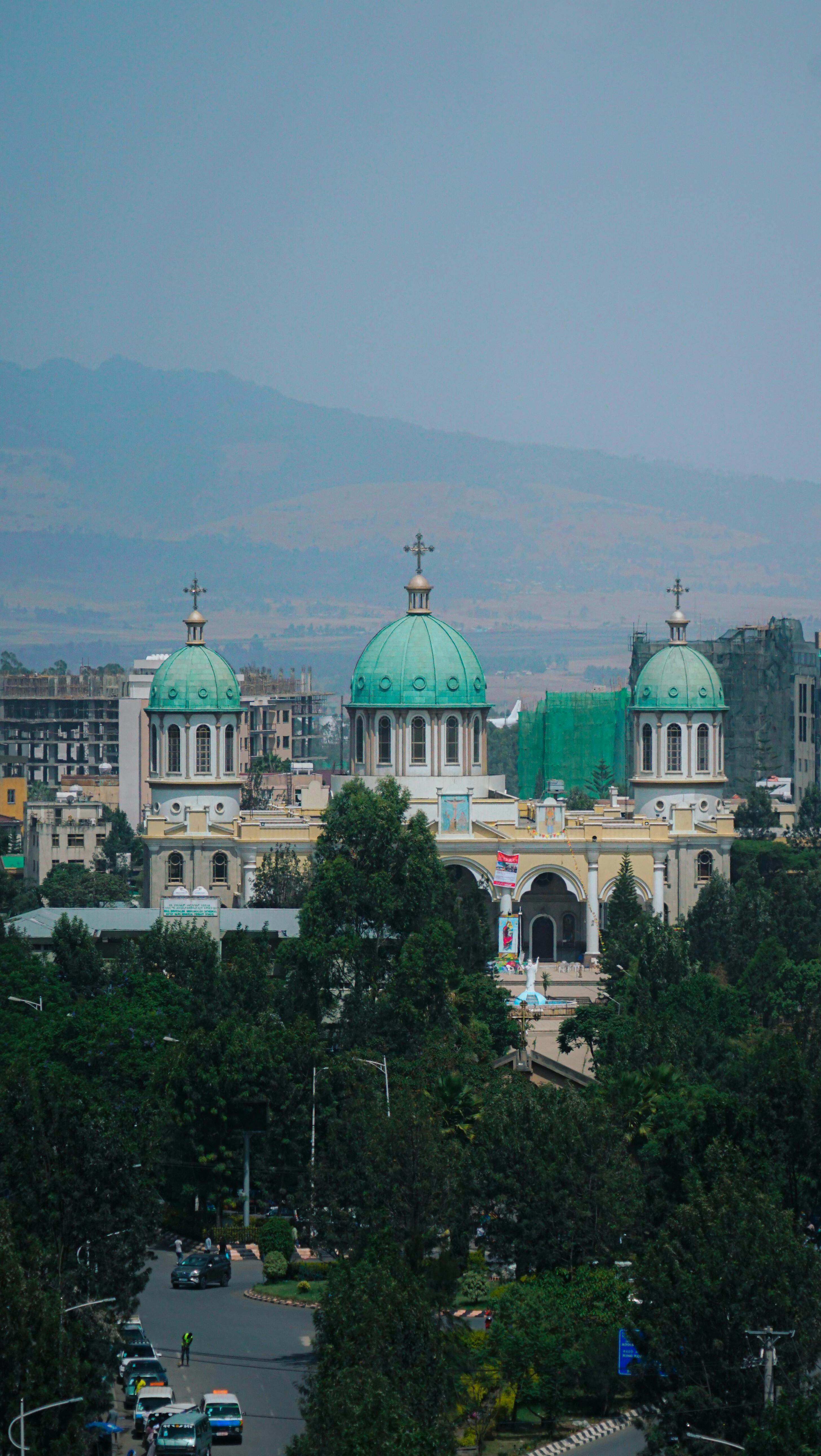 Photo of a Cityscape with Medhane Alem Cathedral in Addis Ababa ...