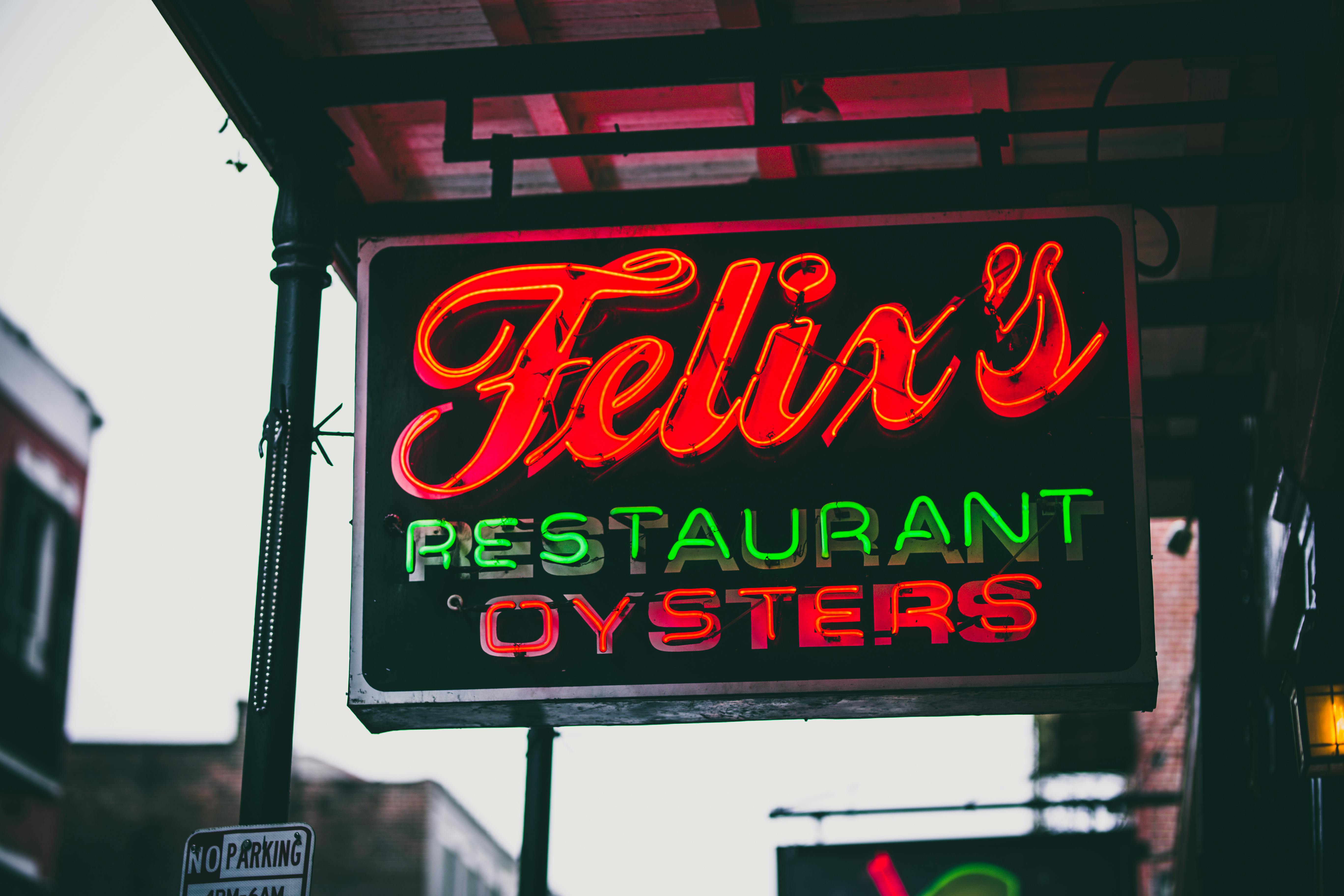 Fast Food Restaurant Neon Lights at Night · Free Stock Photo