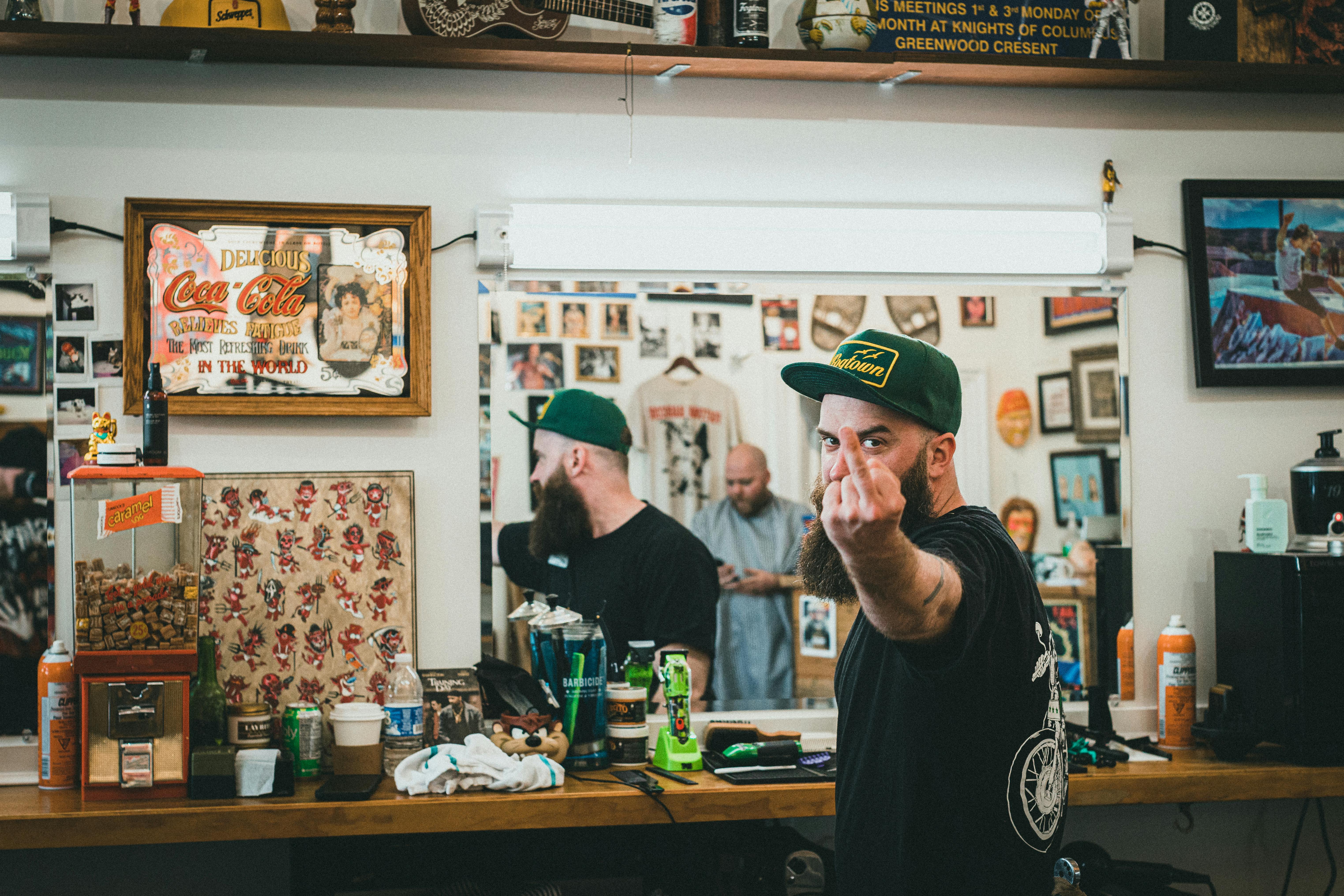 Bearded Man Showing Middle Finger · Free Stock Photo